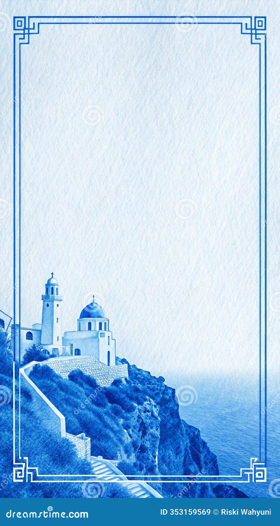 Minimalist Border Design with Paper Texture and Azure Sky Palette Stock ...