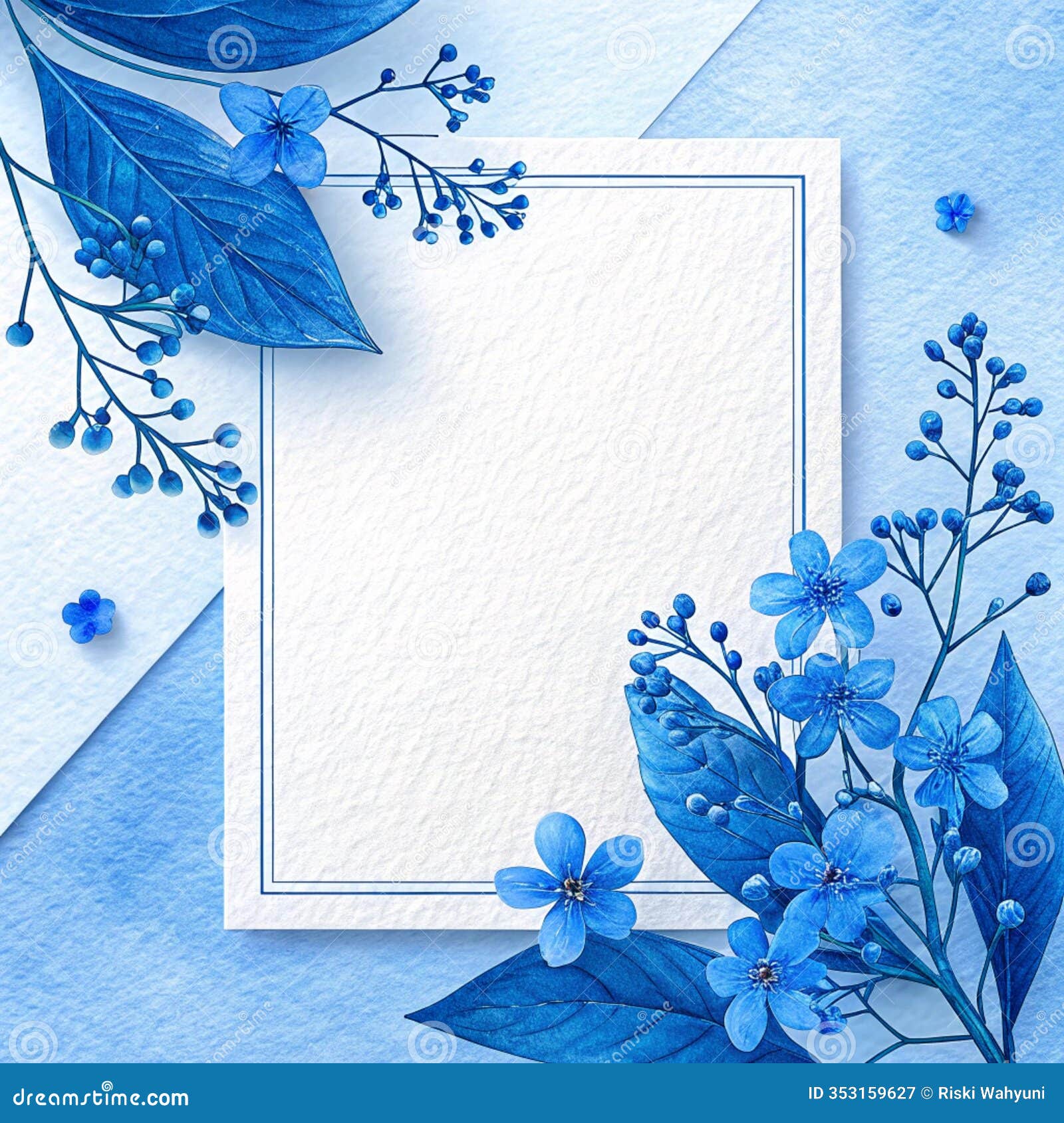 Minimalist Border Design with Paper Texture and Azure Sky Palette Stock ...