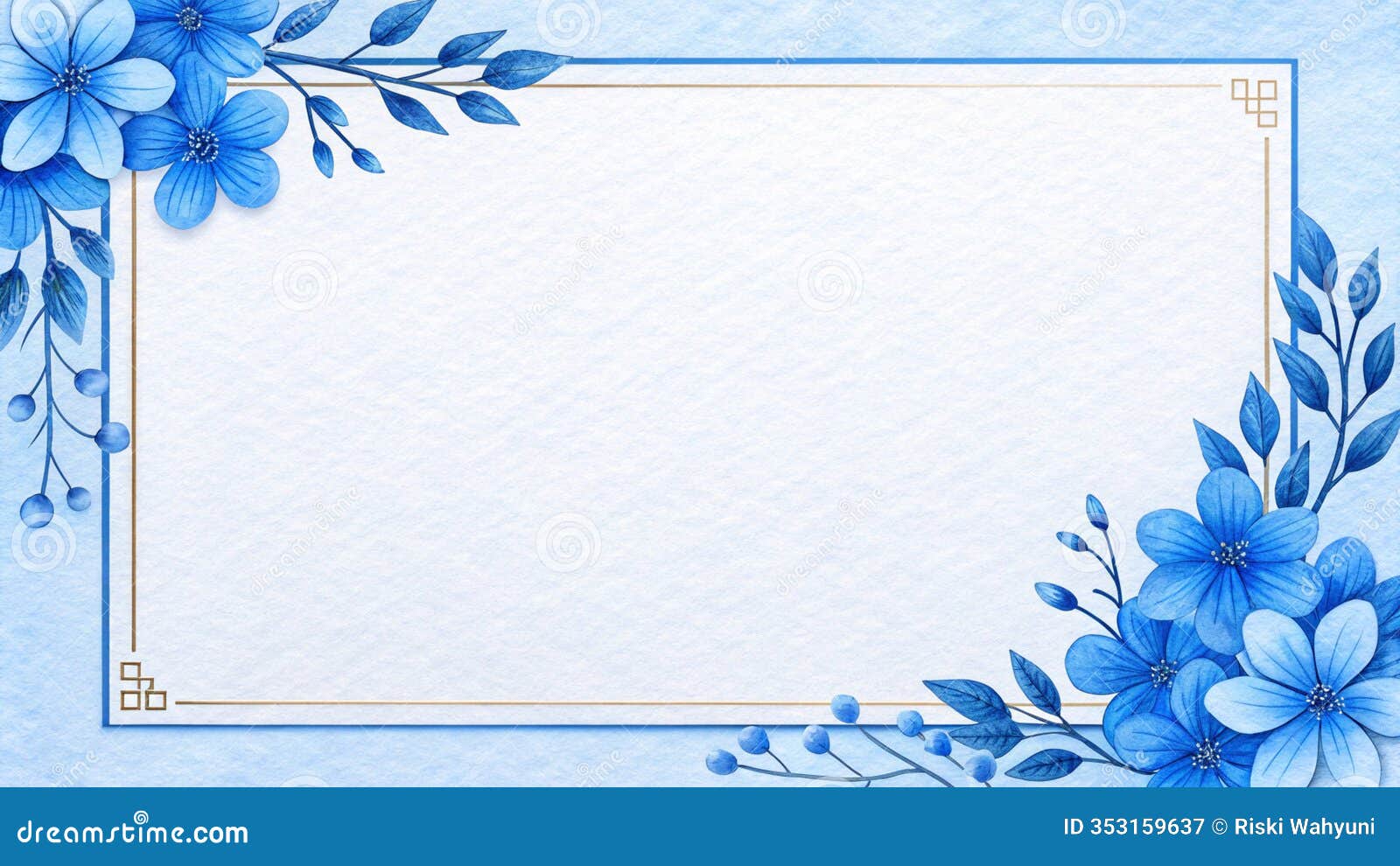 Minimalist Border Design with Paper Texture and Azure Sky Palette Stock ...