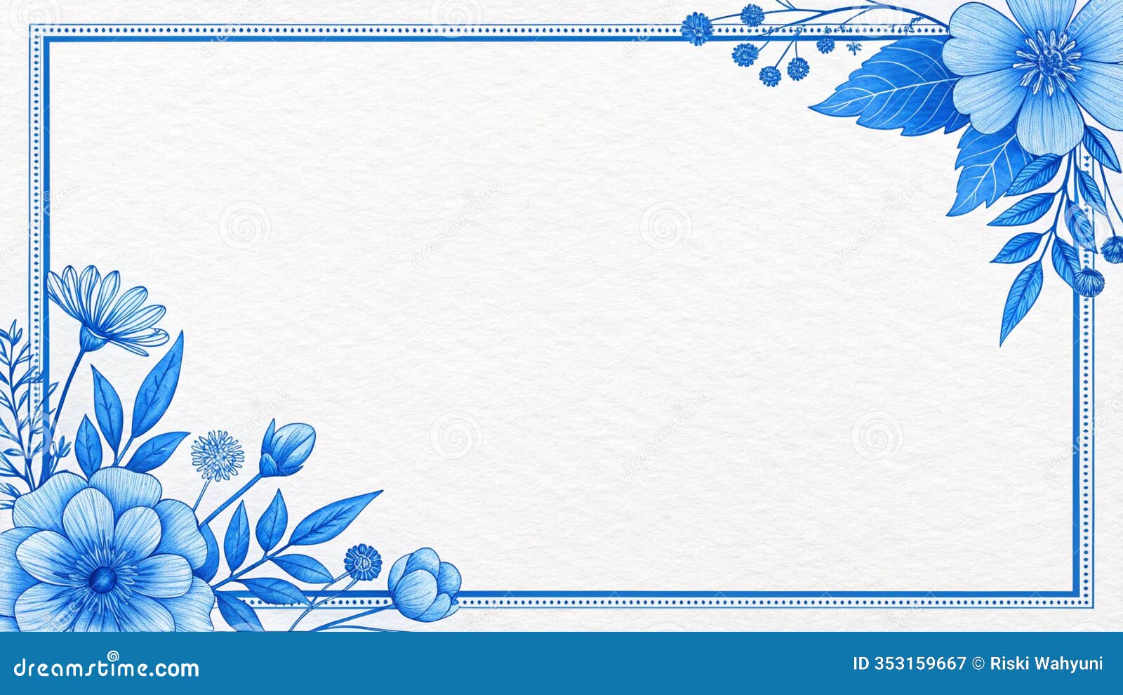 Minimalist Border Design with Paper Texture and Azure Sky Palette Stock ...