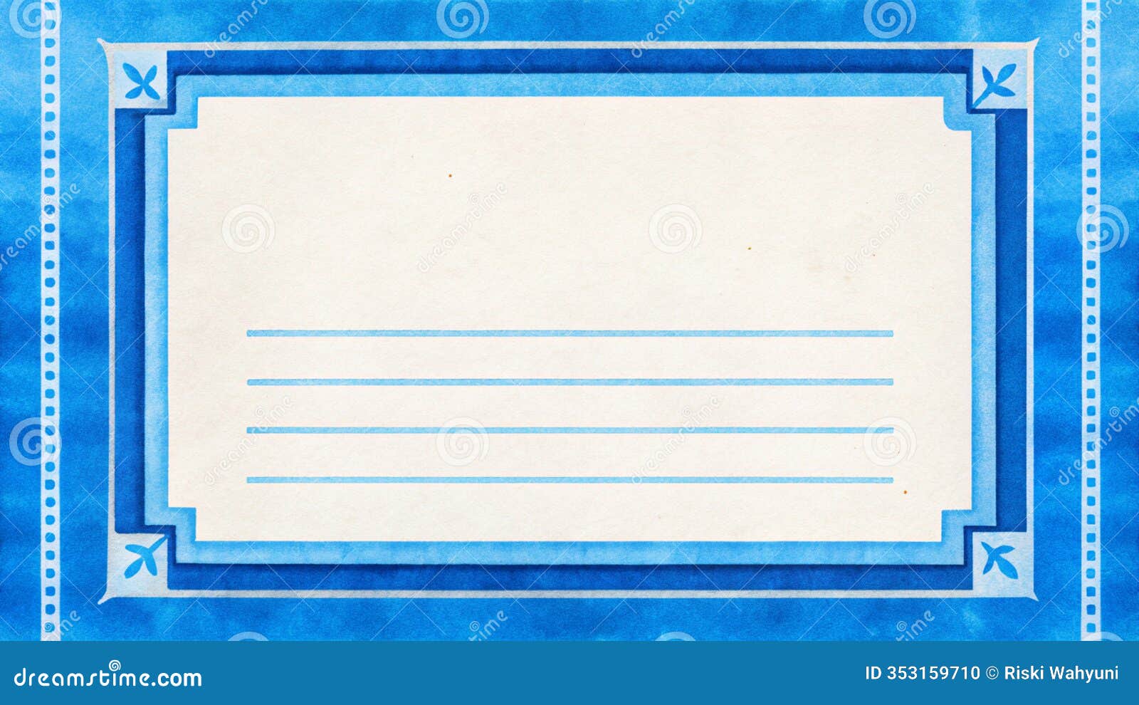 Minimalist Border Design with Paper Texture and Azure Sky Palette Stock ...