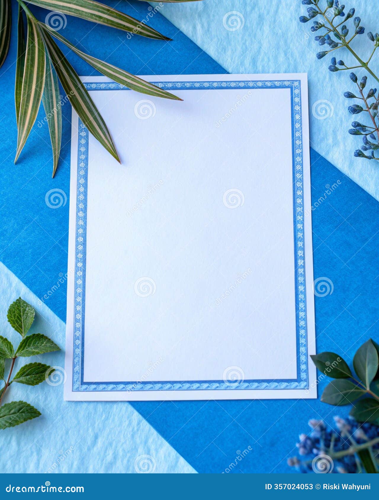 Minimalist Border Design with Paper Texture and Azure Sky Palette Stock ...