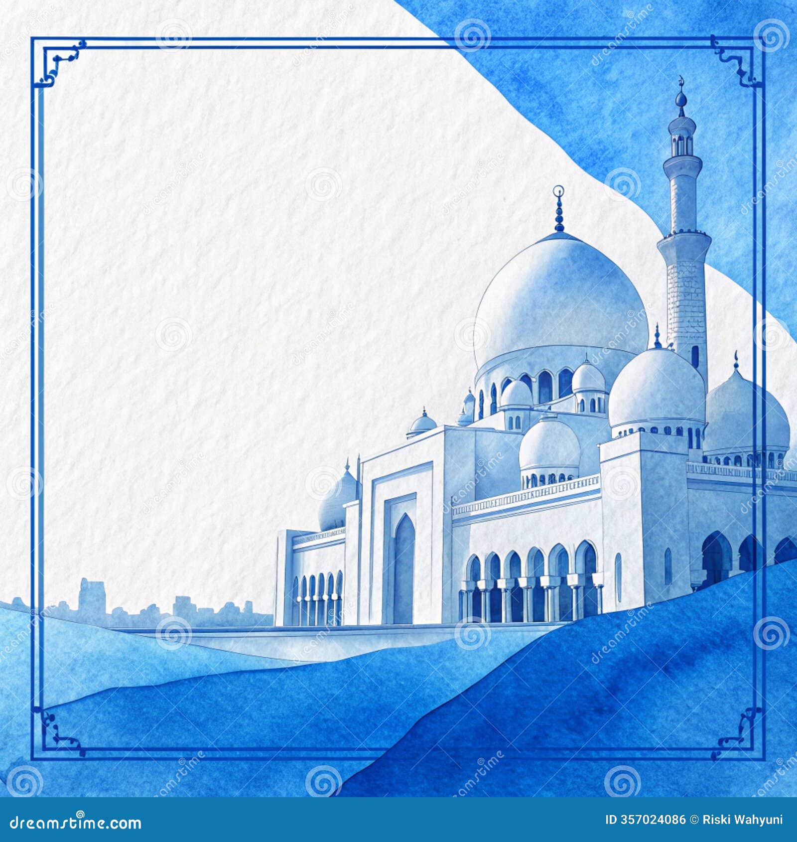 Minimalist Border Design with Paper Texture and Azure Sky Palette Stock ...