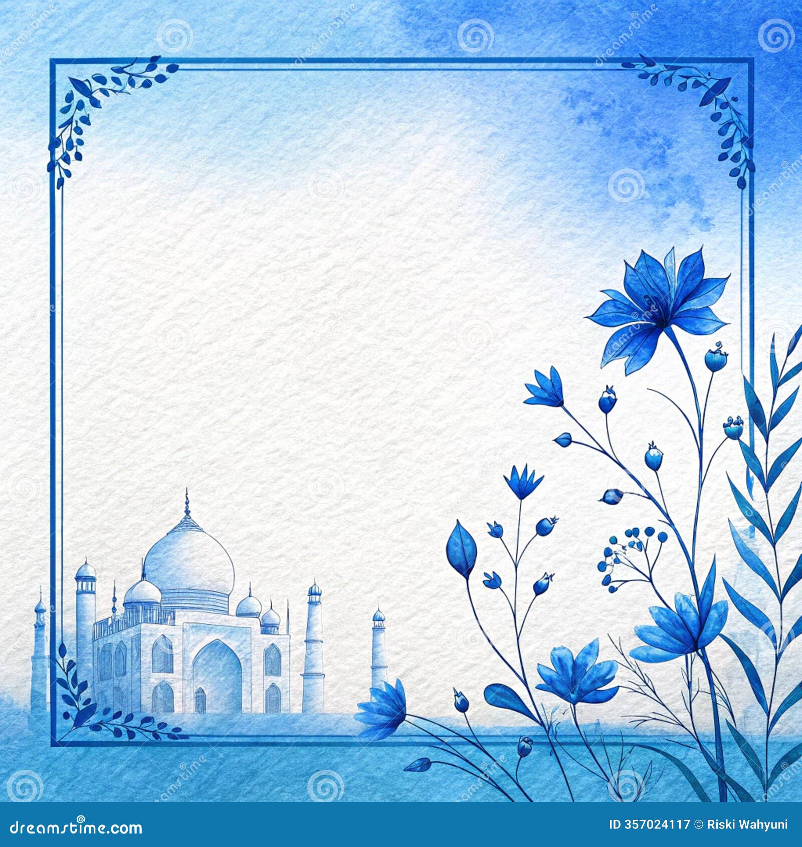 Minimalist Border Design with Paper Texture and Azure Sky Palette Stock ...