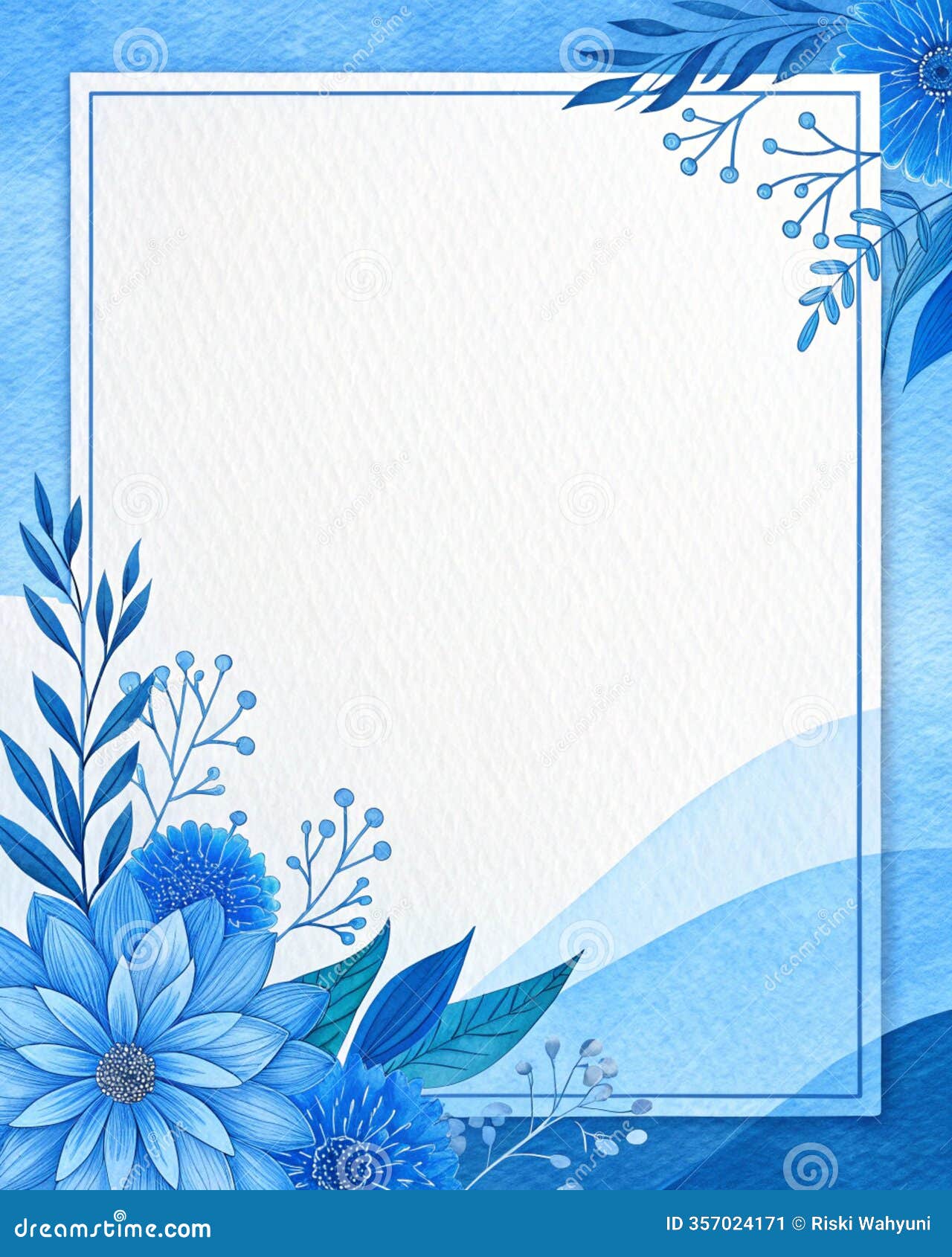 Minimalist Border Design with Paper Texture and Azure Sky Palette Stock ...