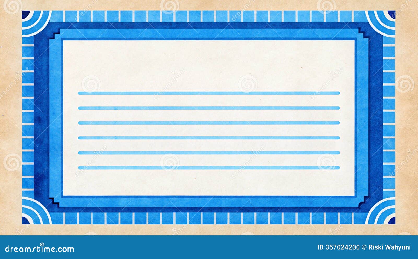 Minimalist Border Design with Paper Texture and Azure Sky Palette Stock ...
