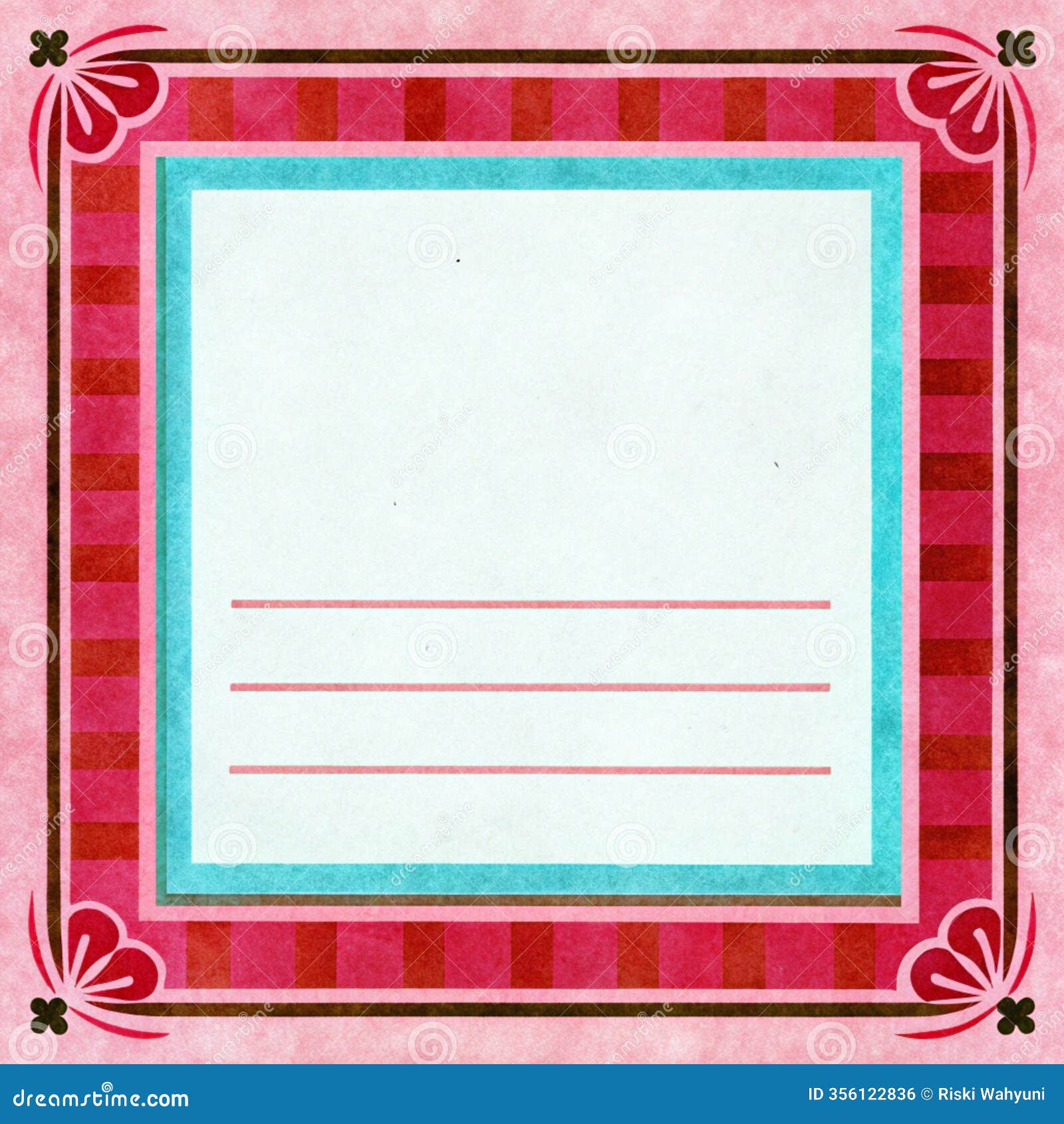 Minimalist Border Design with Paper Texture and Crimson Rose Palette ...