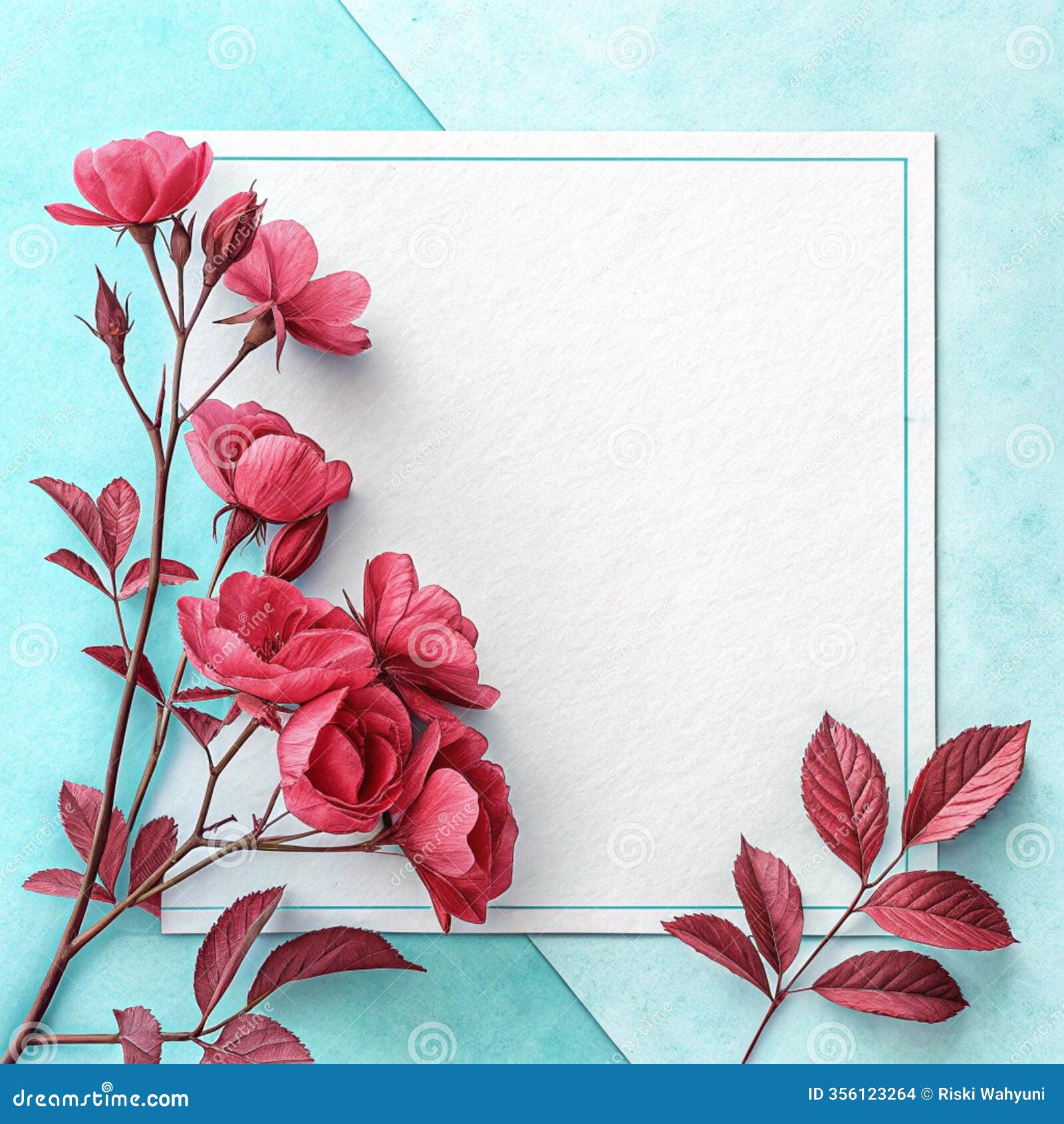 Minimalist Border Design with Paper Texture and Crimson Rose Palette ...