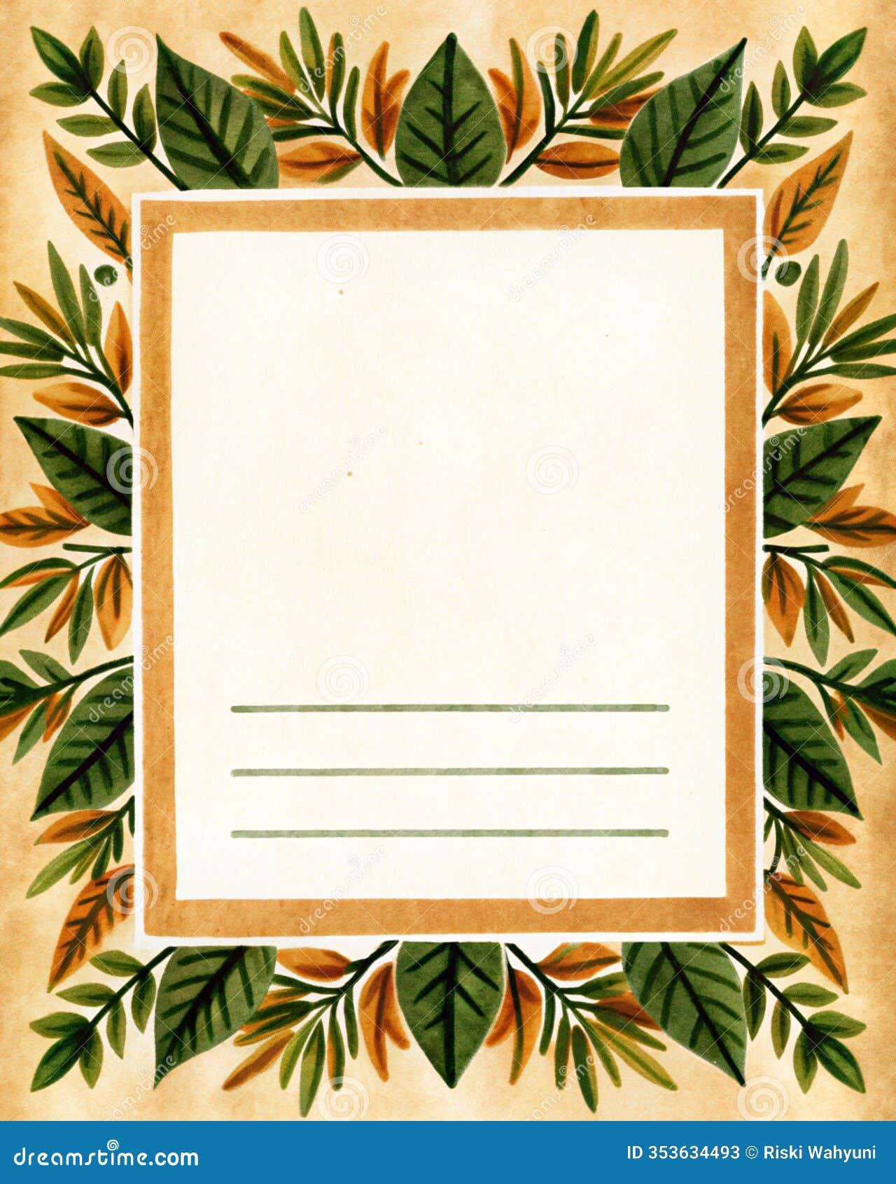 Minimalist Border Design with Paper Texture and Earth Tones Palette ...