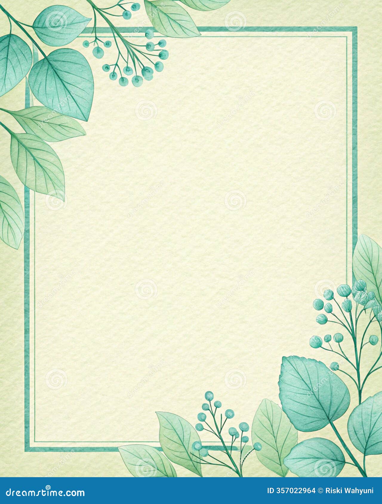 Minimalist Border Design with Paper Texture and Sage Garden Palette ...