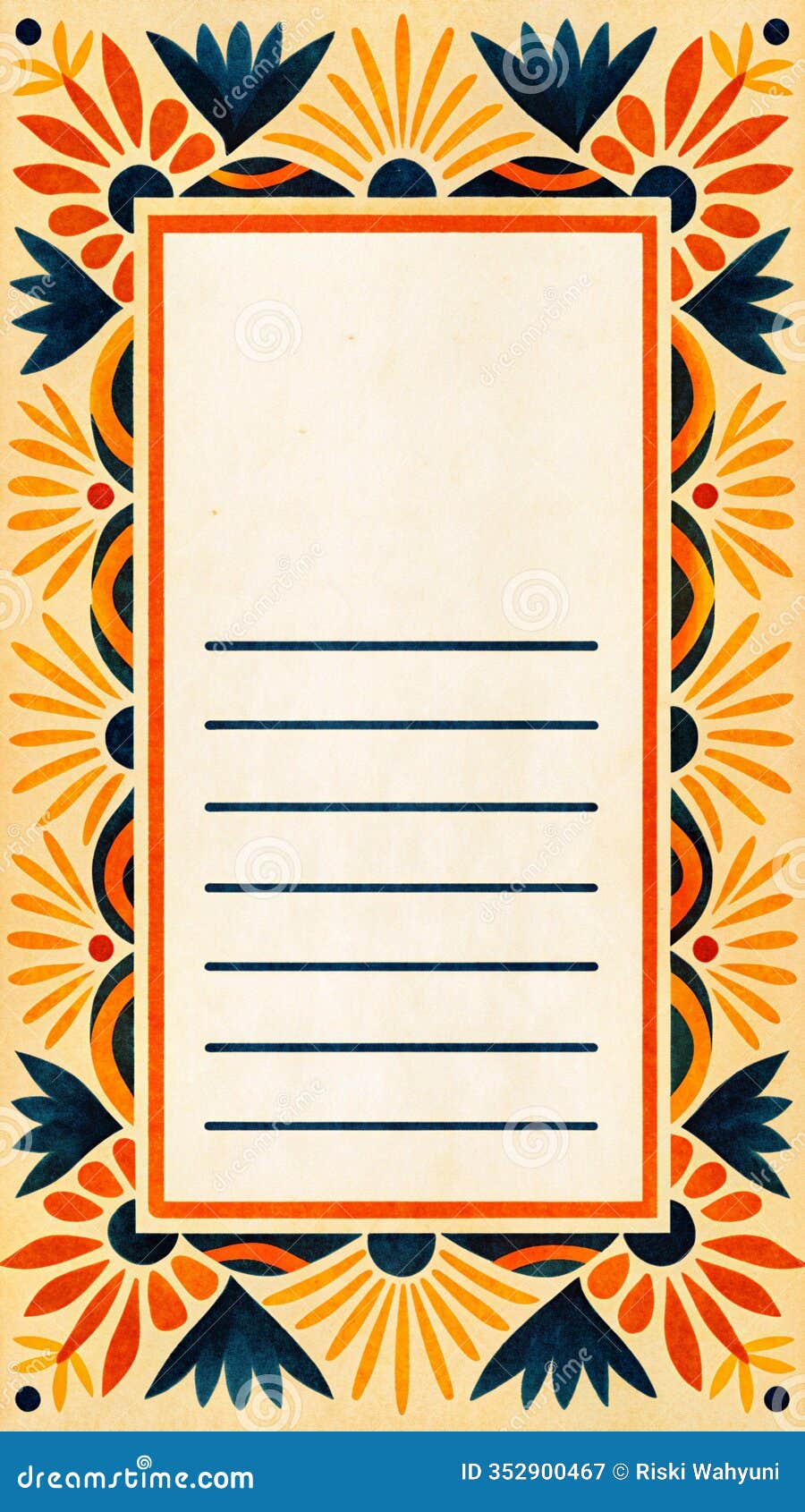 Minimalist Border Design with Paper Texture and Sunset Glow Palette ...