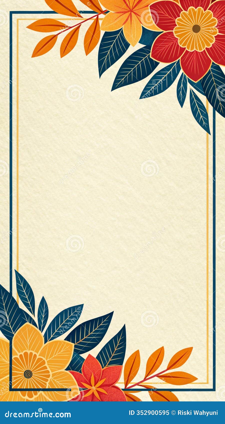 Minimalist Border Design with Paper Texture and Sunset Glow Palette ...