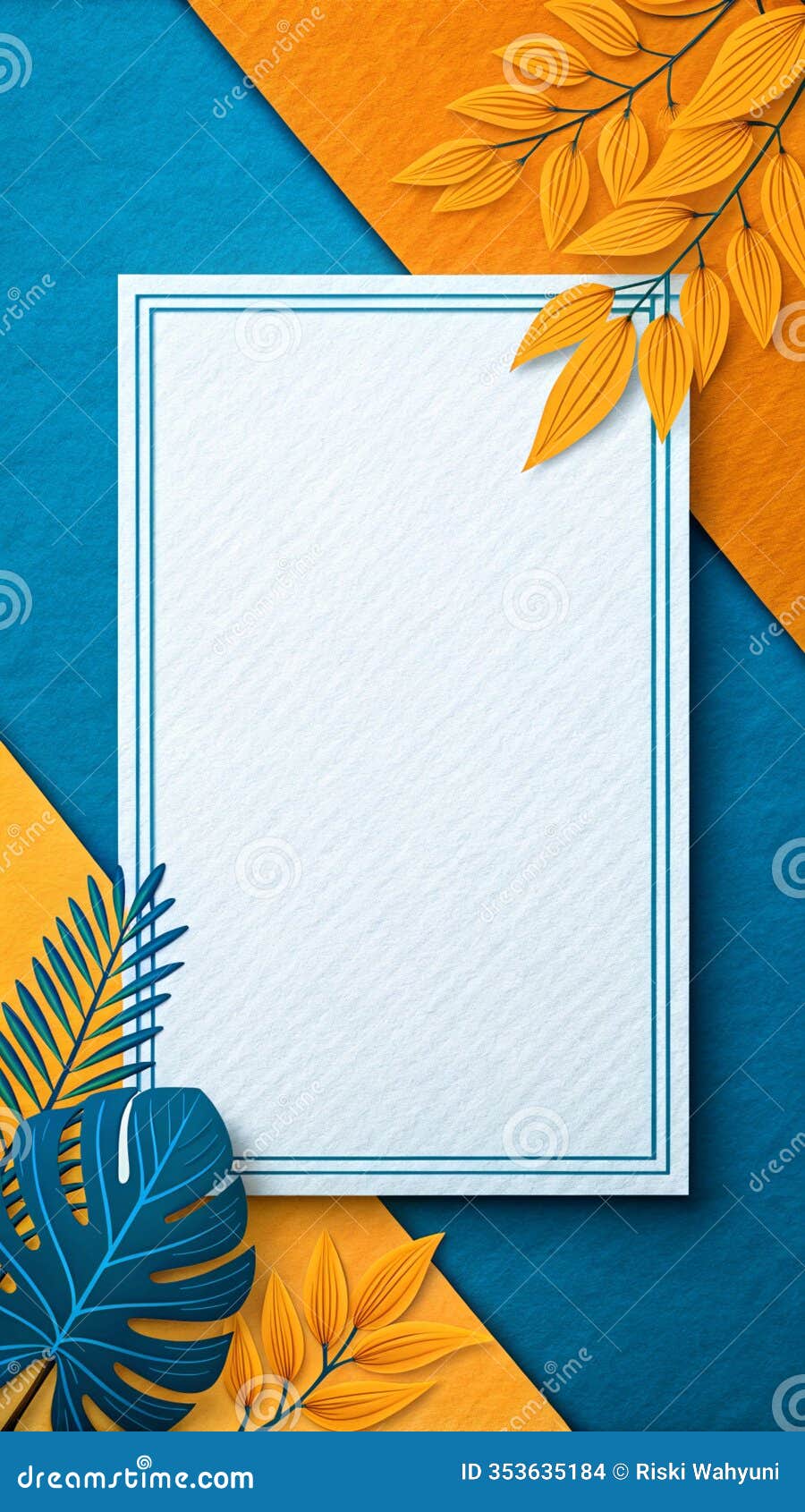Minimalist Border Design with Paper Texture and Sunset Over the Ocean ...