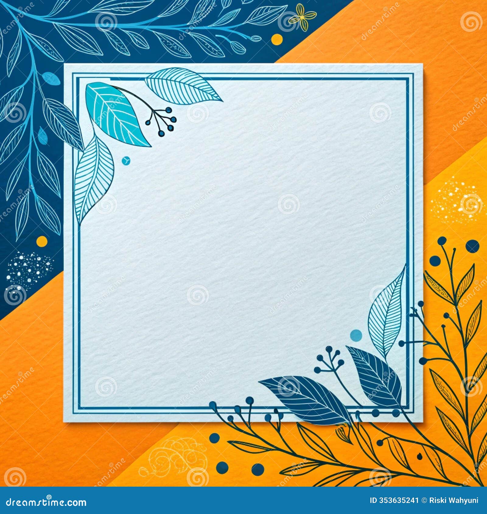 Minimalist Border Design with Paper Texture and Sunset Over the Ocean ...