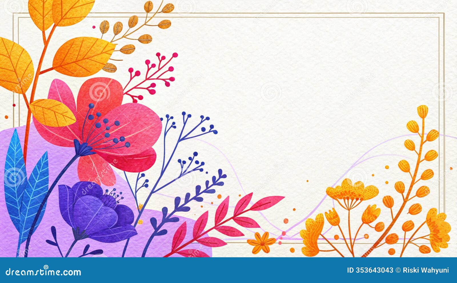 Minimalist Border Design with Paper Texture and Vibrant Pop Palette ...