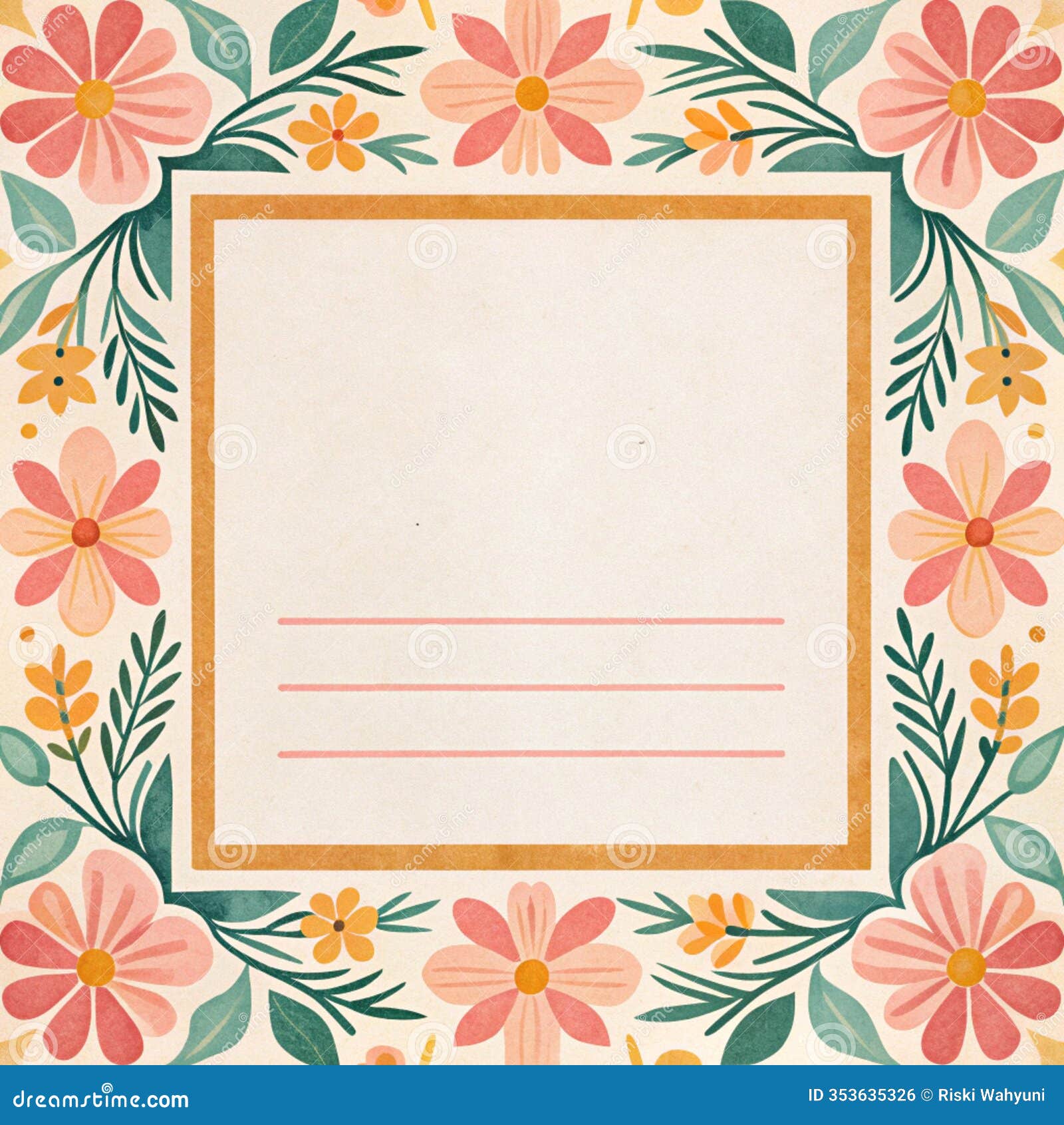 Minimalist Border Design with Paper Texture and Warm and Cozy Palette ...