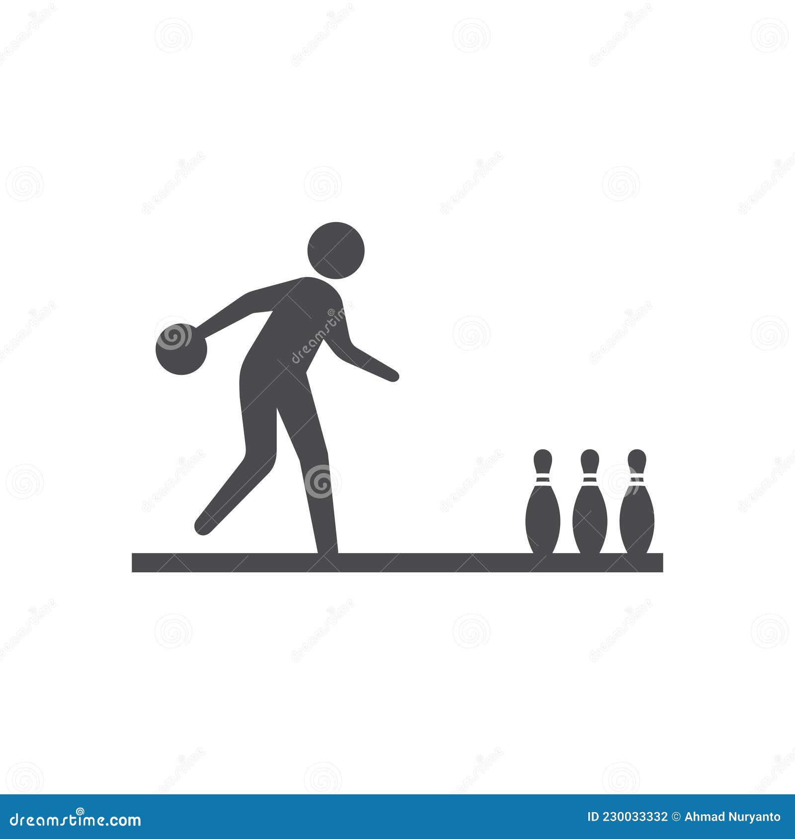 Minimalist Bowling Player Icon Stock Vector - Illustration of ...