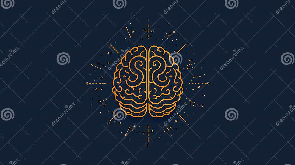 Minimalist Brain Logo Design in Vector Illustration Stock Illustration ...