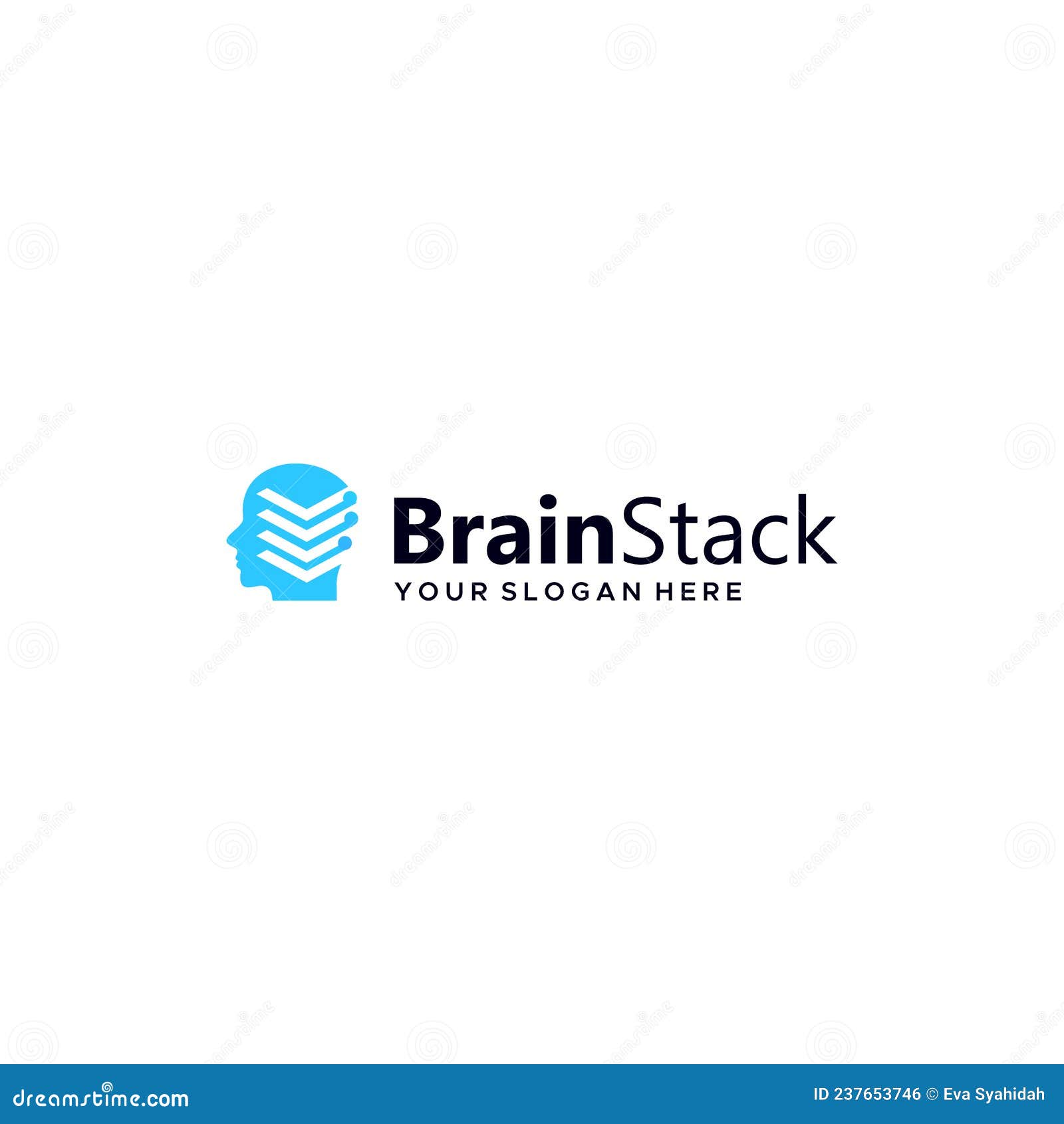 Minimalist Brain Stack Head People Logo Design Stock Vector ...
