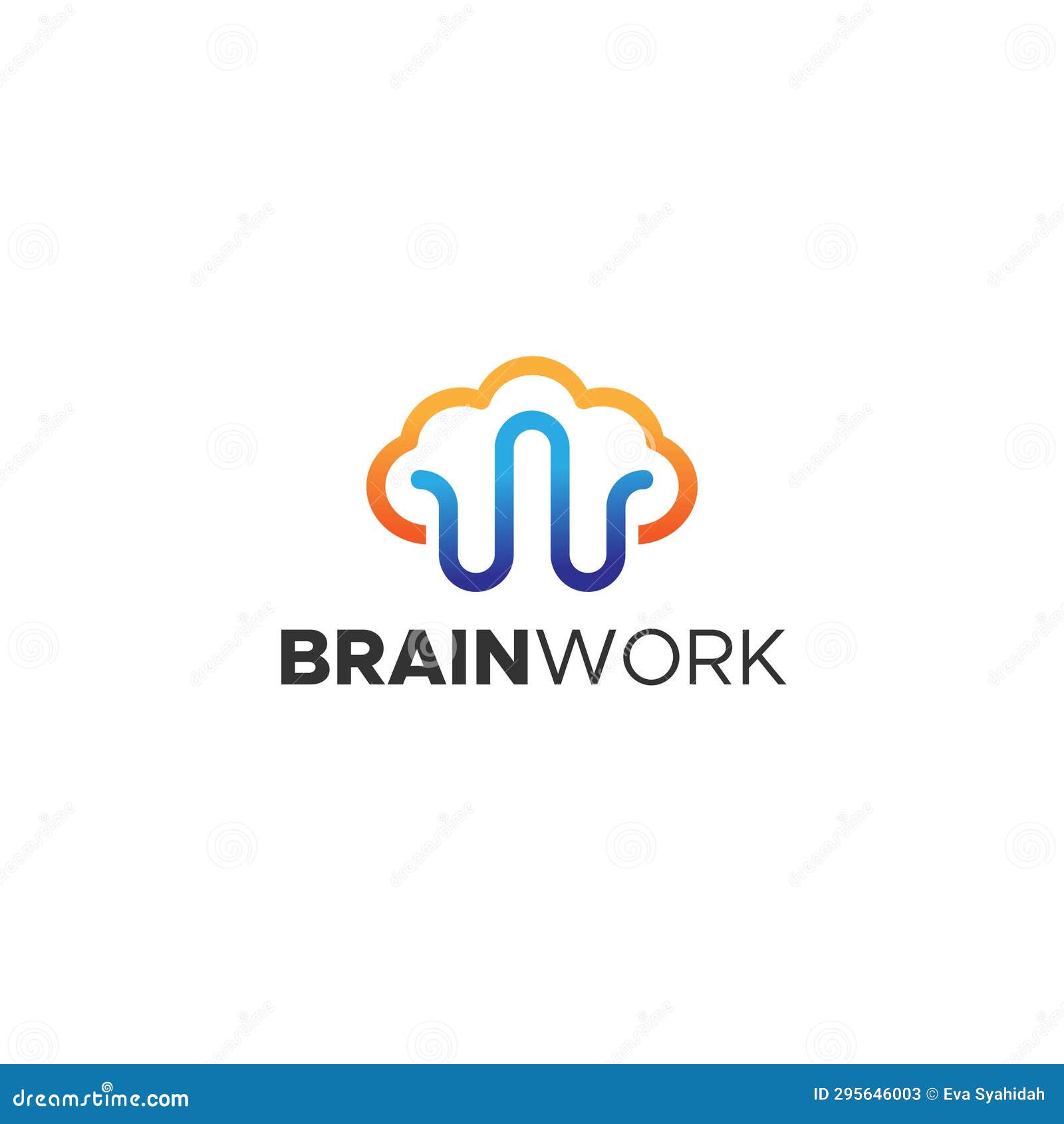 Minimalist BRAIN WORK Simple Abstract Logo Design Stock Vector ...