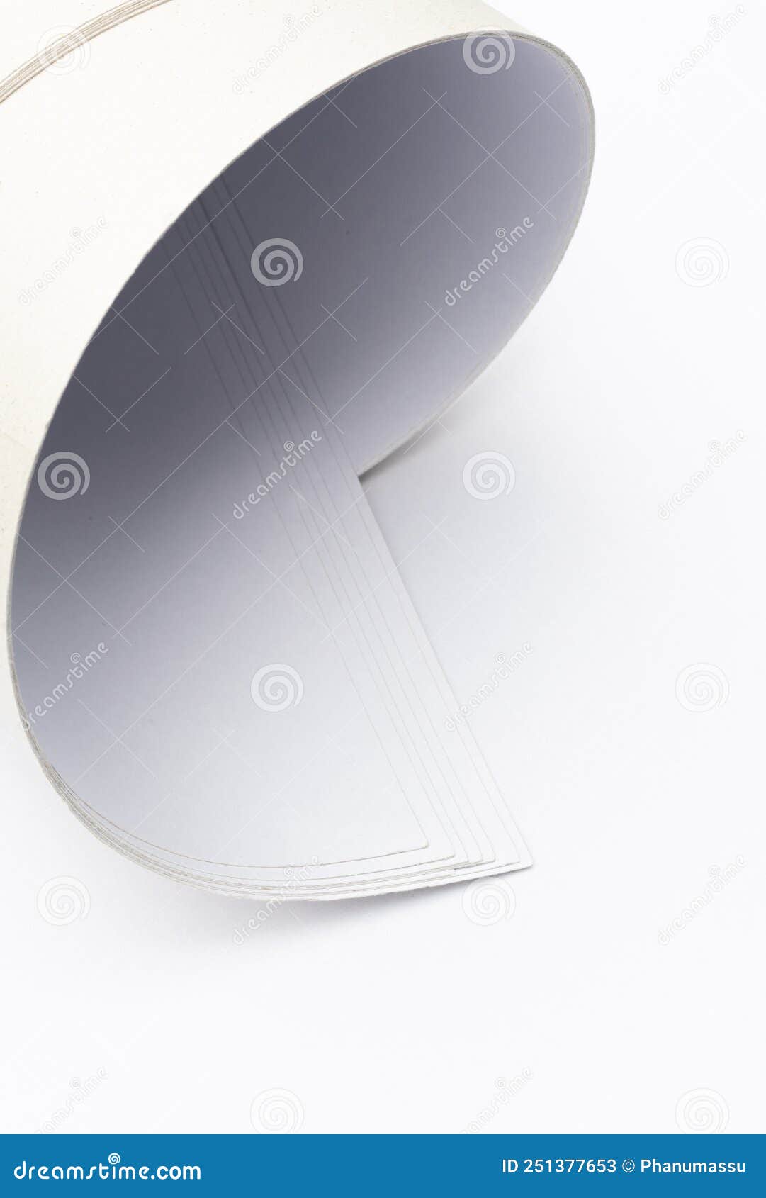 Minimalist Brown Paper Curved on White Background Stock Image - Image ...