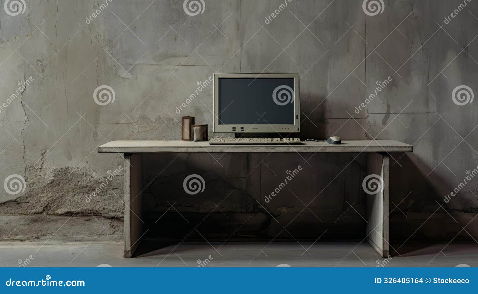 Minimalist Brutalist Computer Desk Editorial Photography Concept Stock ...