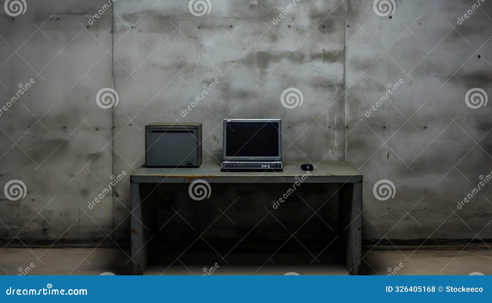 Minimalist Brutalist Environment Computer Desk Editorial Photography ...