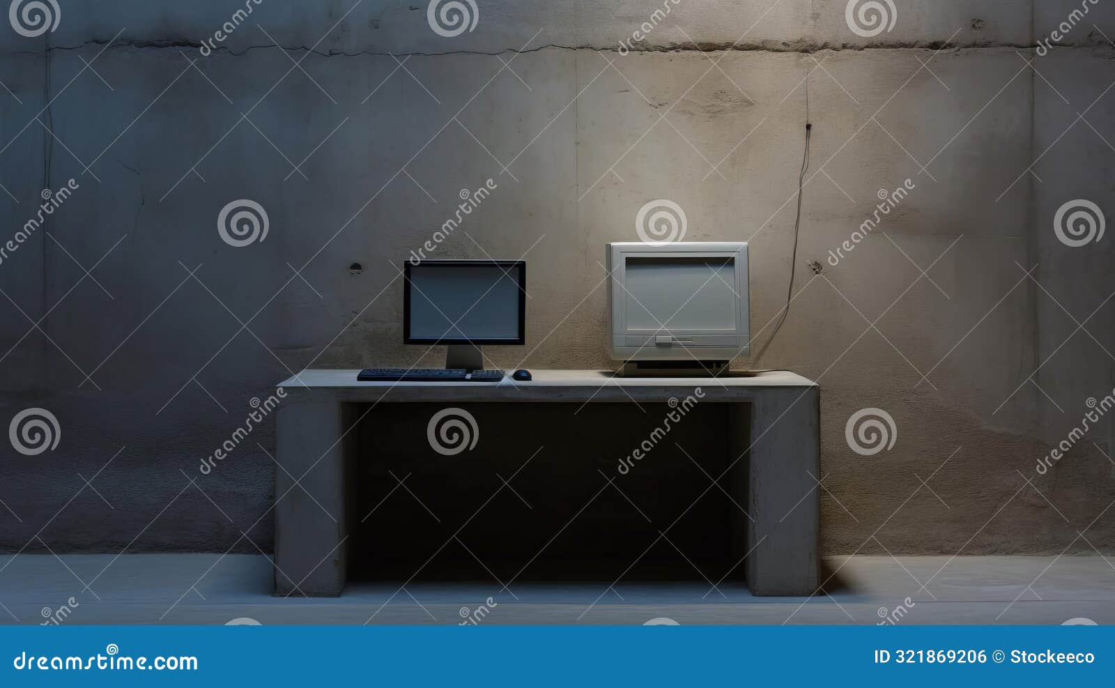 Minimalist Brutalist Environment Editorial Computer Desk Photography ...