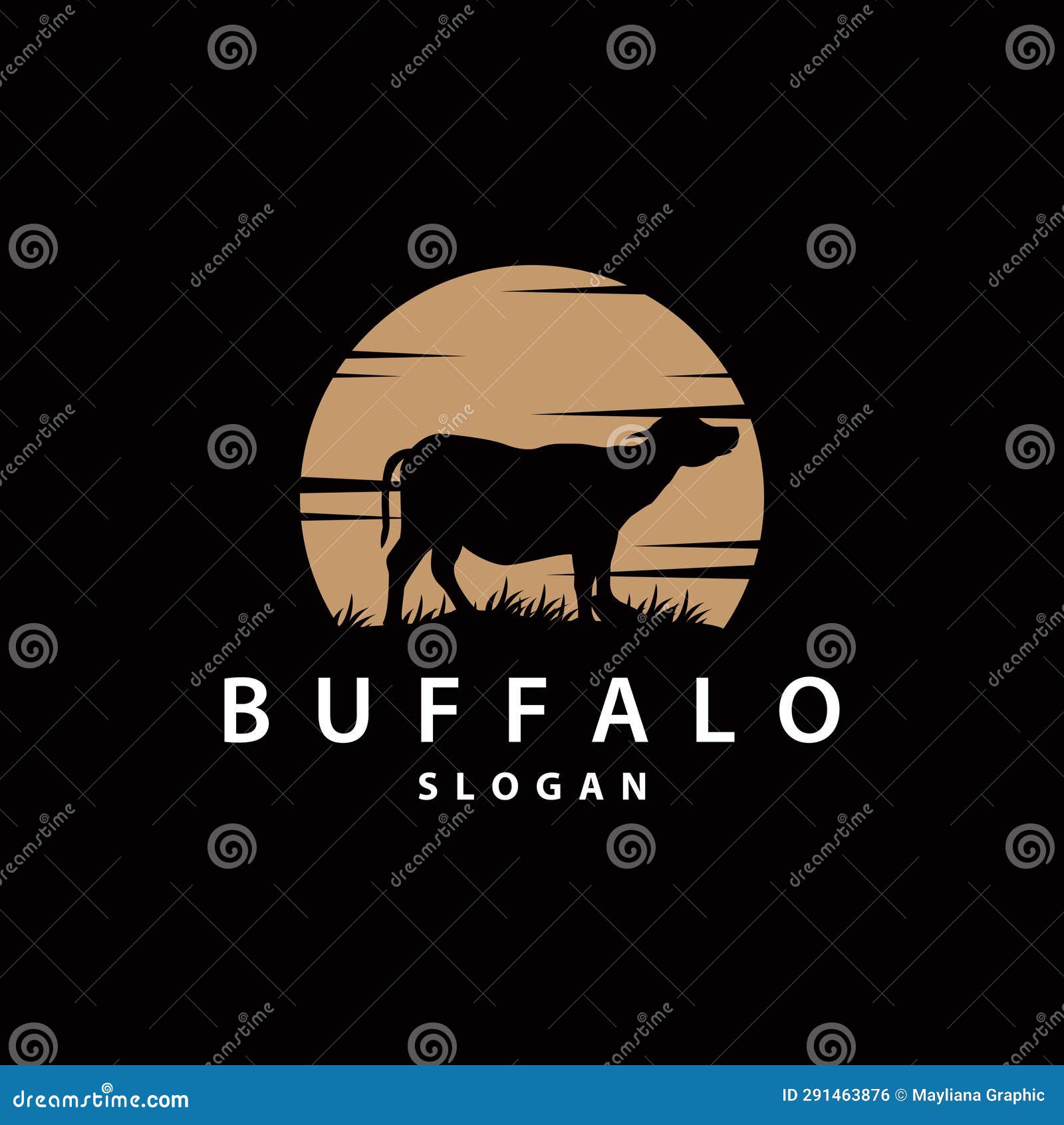 Minimalist Buffalo Logo Template Illustration Symbol Stock Vector ...