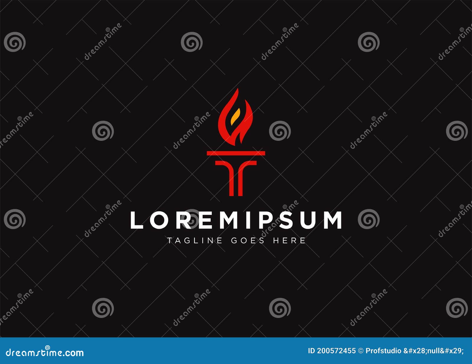 Torch Fire Flame Pillar Column Logo Design Inspiration Stock ...