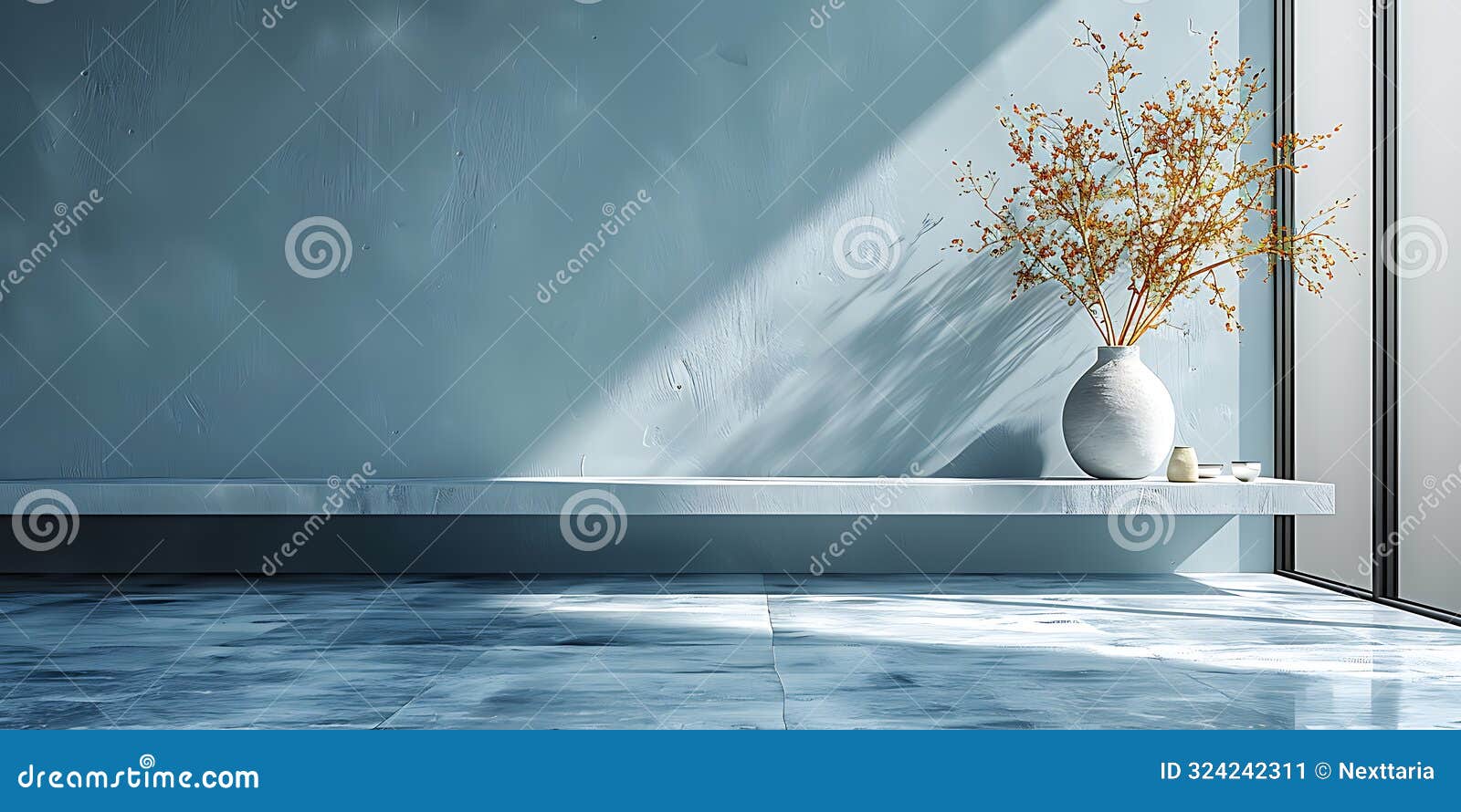 Minimalist Business Background with White and Light Blue Stock ...