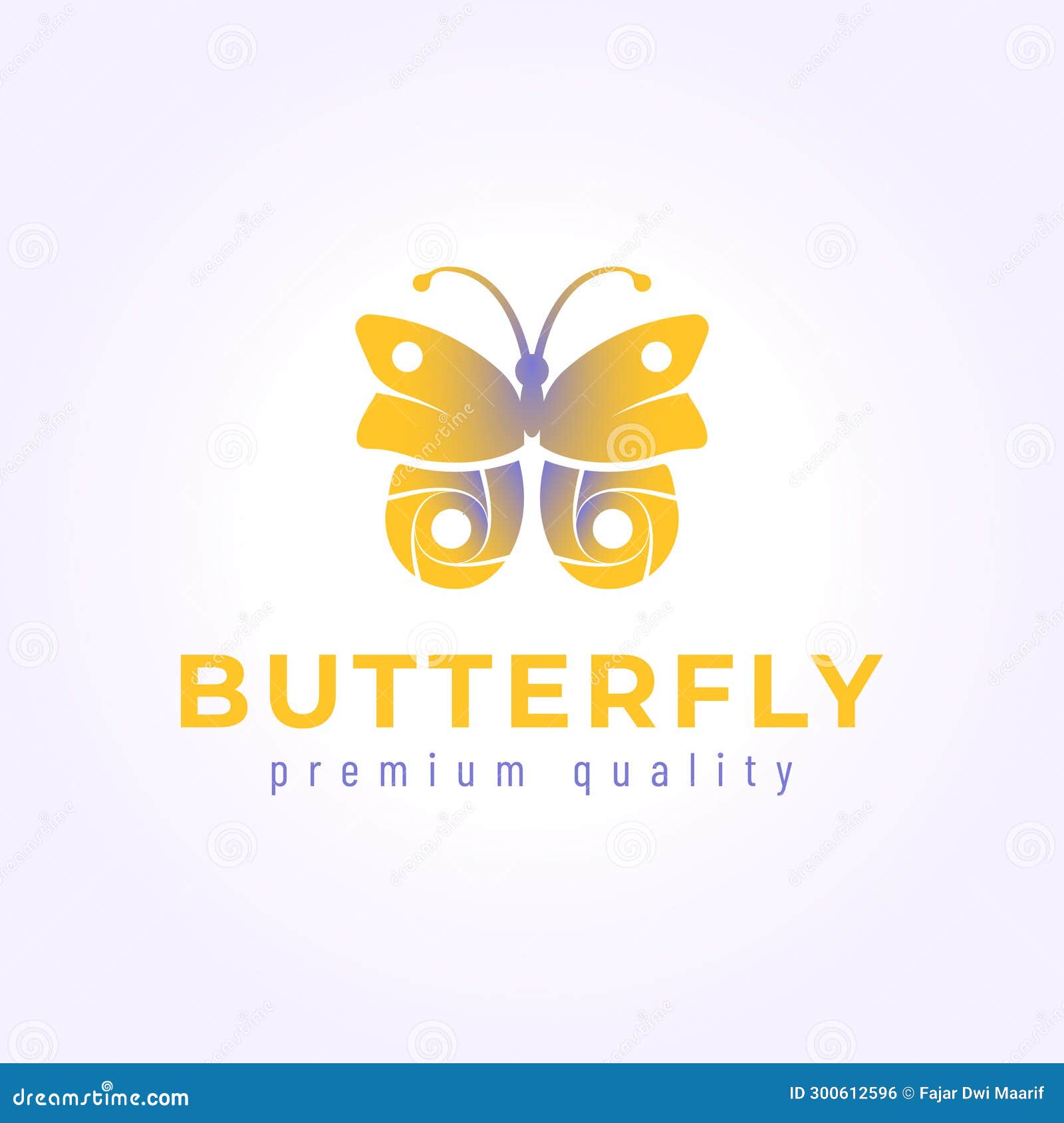 Minimalist Butterfly Logo Design with Circle Pattern on Wings ...