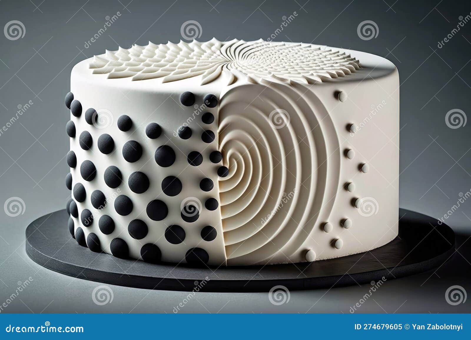Minimalist Cake with Monochromatic Design. Generative AI Stock ...