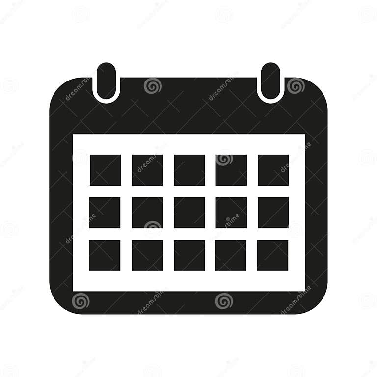 A Minimalist Calendar Logo in Monochrome with Rectangular Squares Stock ...
