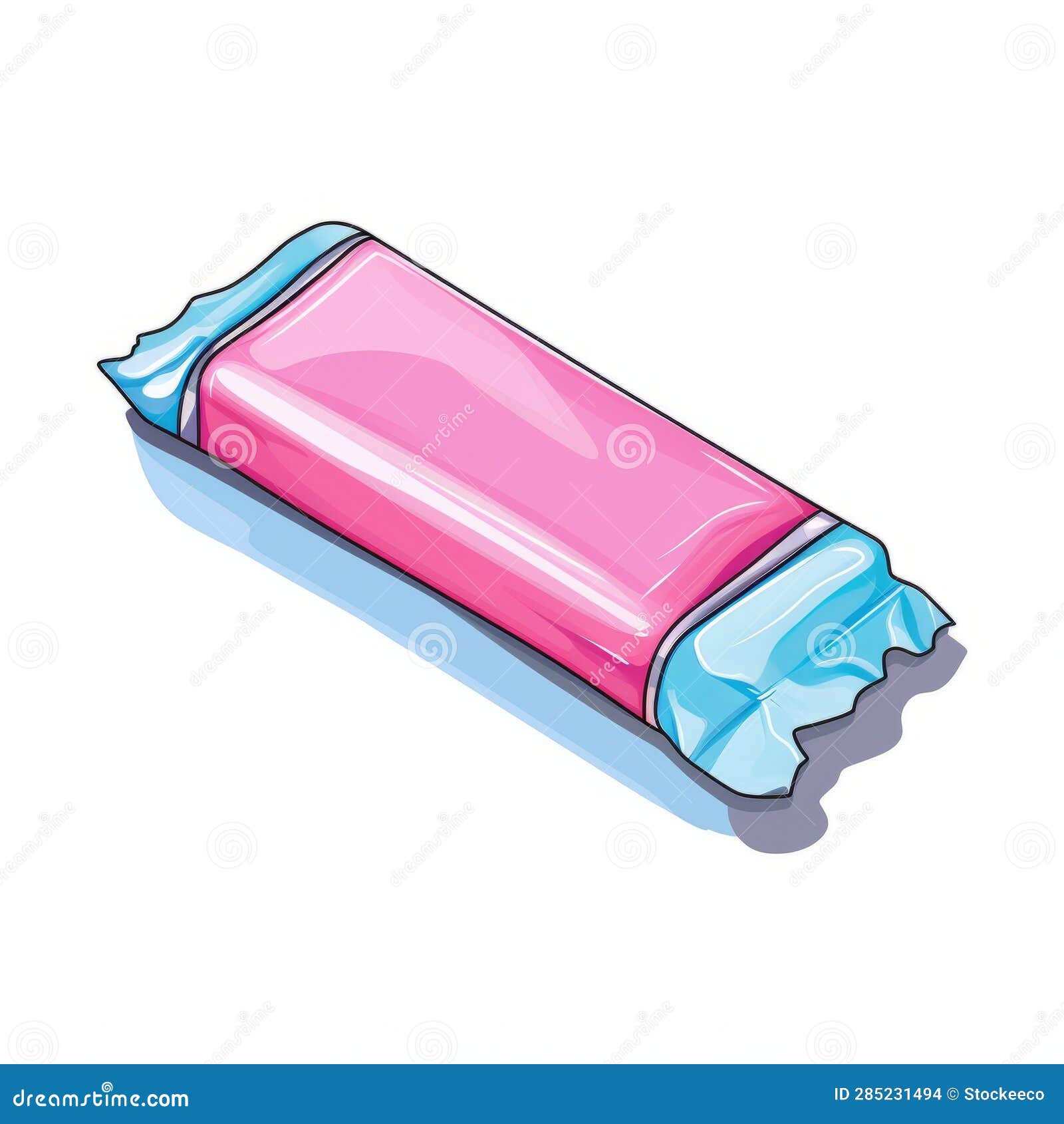 Minimalist Candy Wrapper Illustration on White Background Stock ...