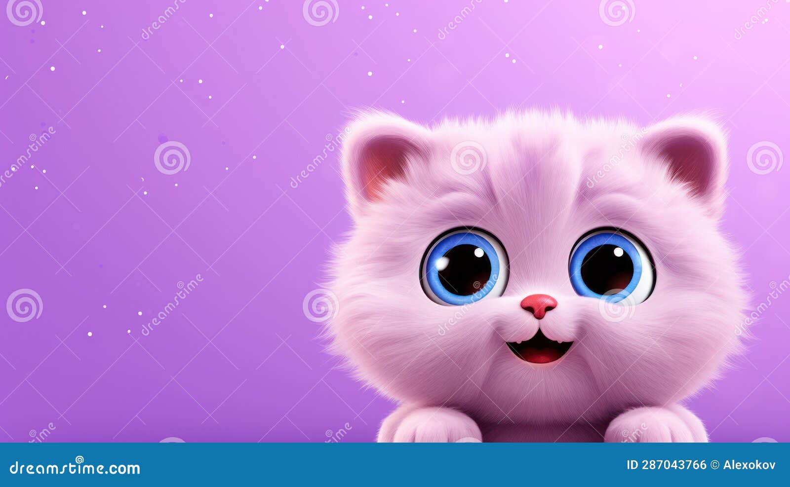 Minimalist Cartoon of a Happy Cat Head AI Generated Stock Illustration ...