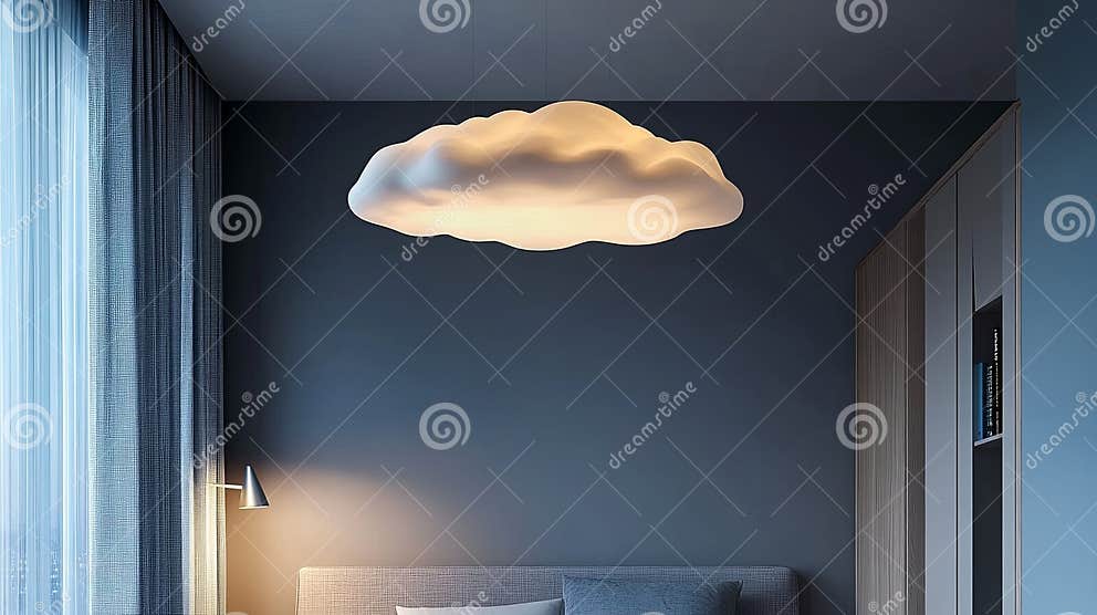 A Minimalist Ceiling Light that Mimics the Look of a Soft Cloud Stock ...