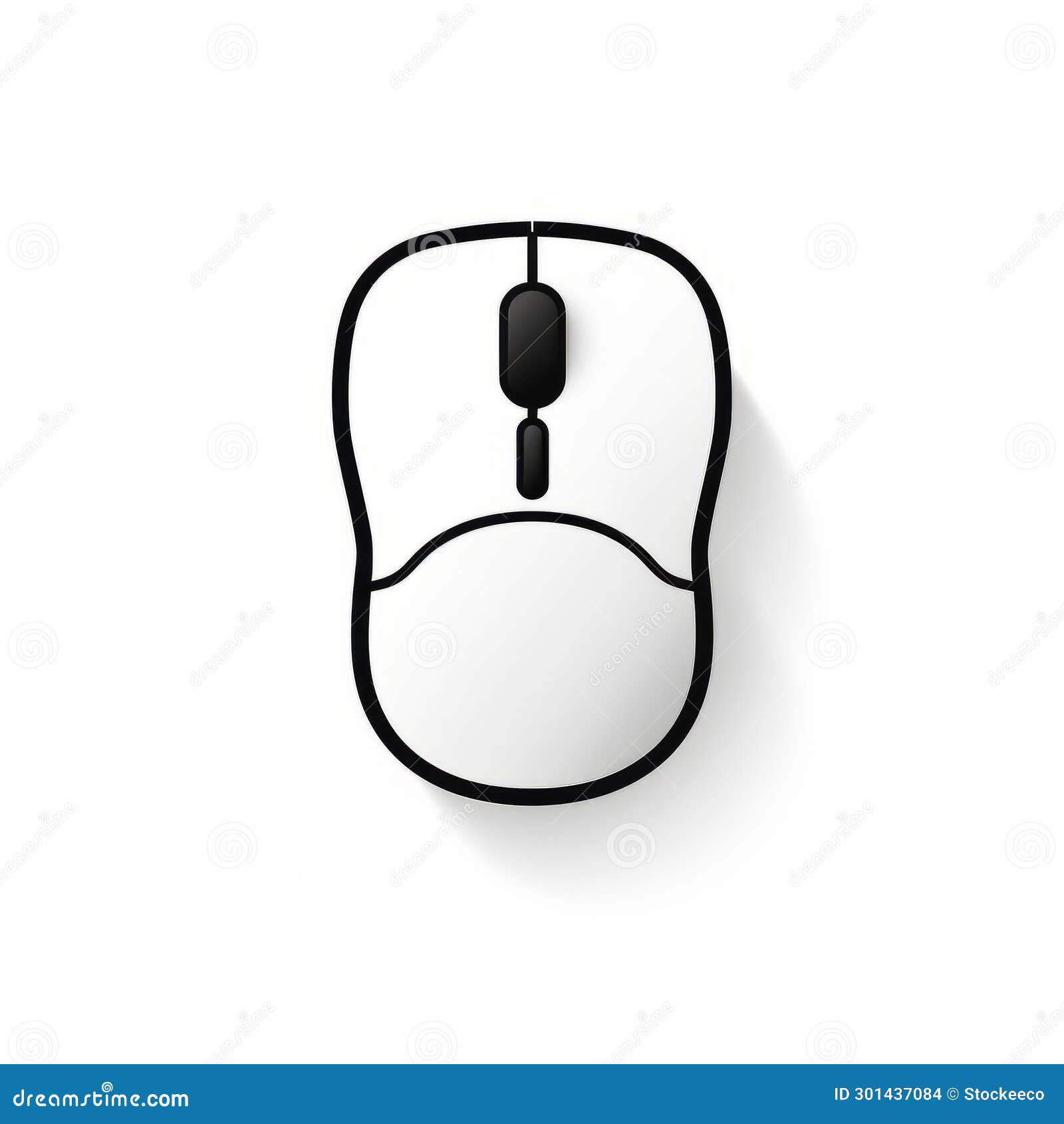 Minimalist Ceramic Computer Mouse Icon with Shadows Stock Illustration ...