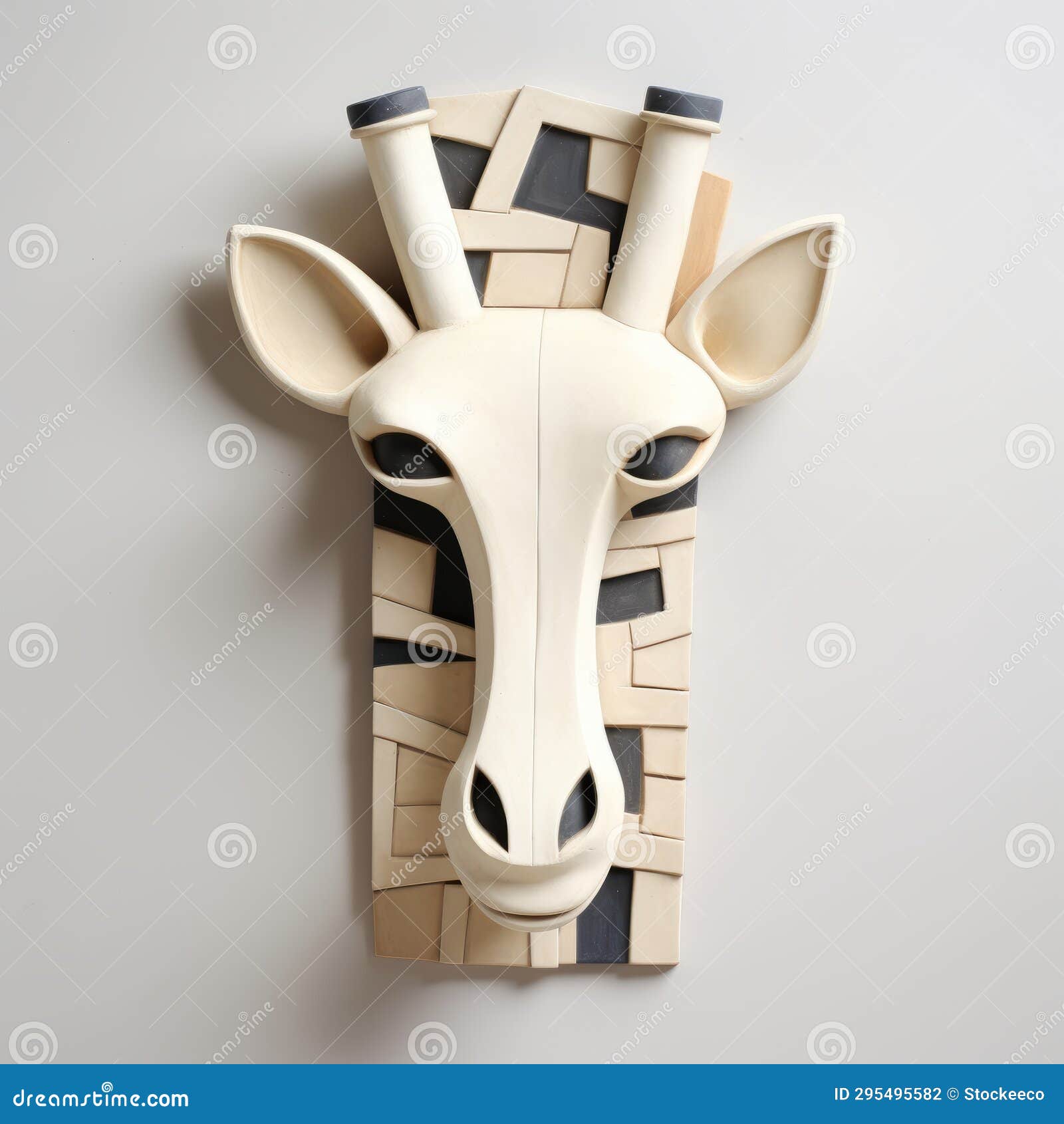 Minimalist Ceramic Giraffe Head Wall Art with Trompe L Oeil Illusions ...