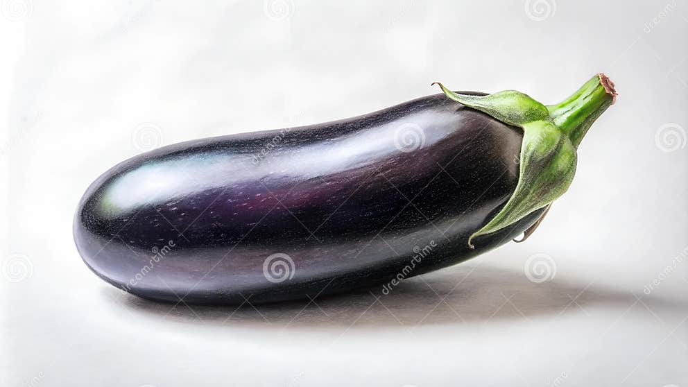 A Minimalist Charcoal and White Study of a Single Eggplant AI Generated Stock Illustration ...