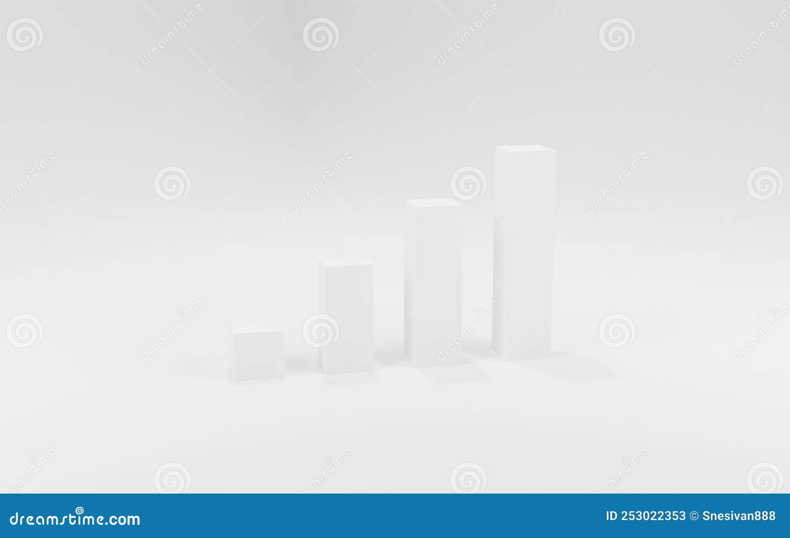 Minimalist Chart. Clean Design. Rising White Graph. 3d Illustration ...