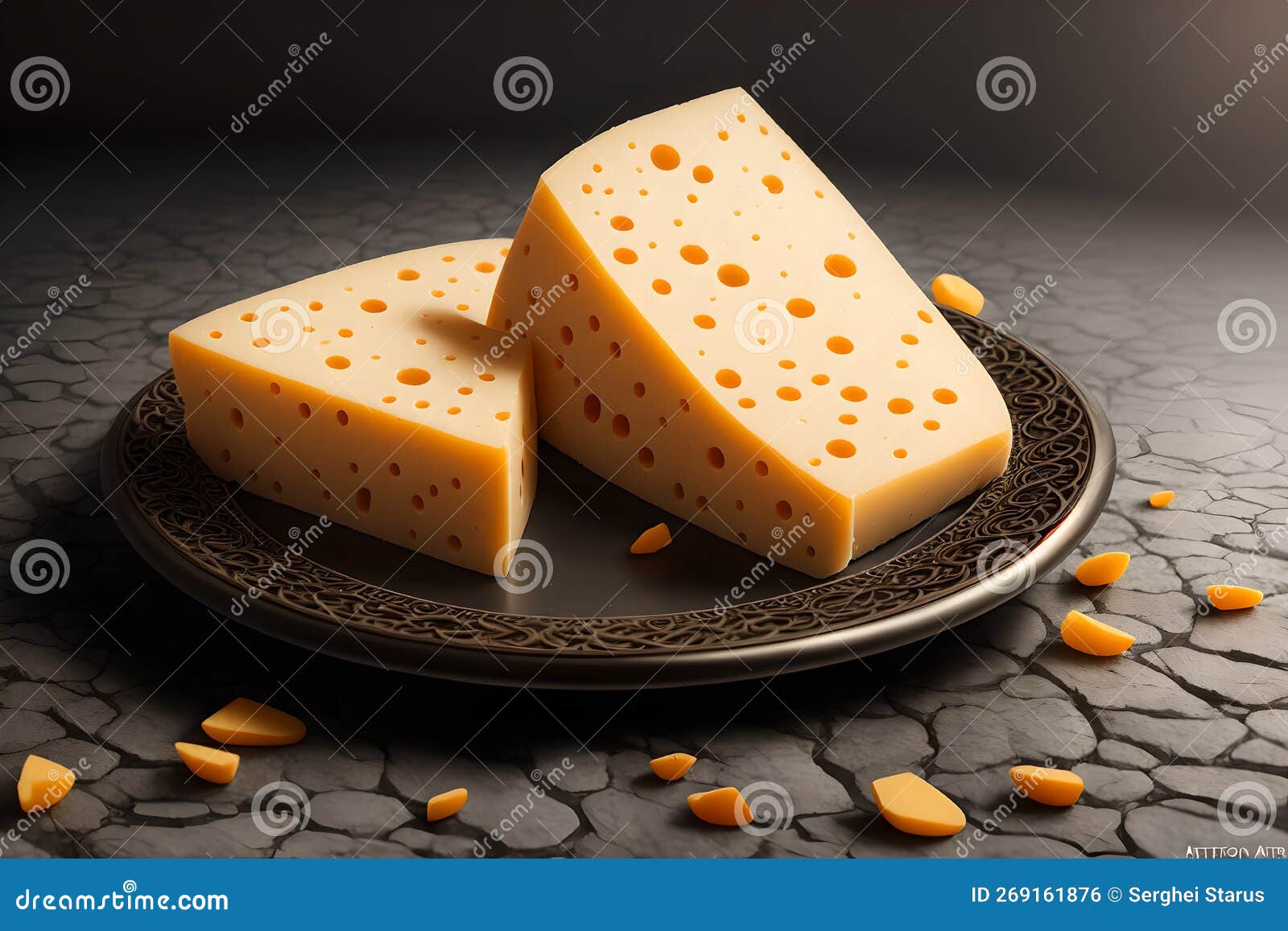 Minimalist Cheese Presentation on Table. AI Generated Stock Photo ...