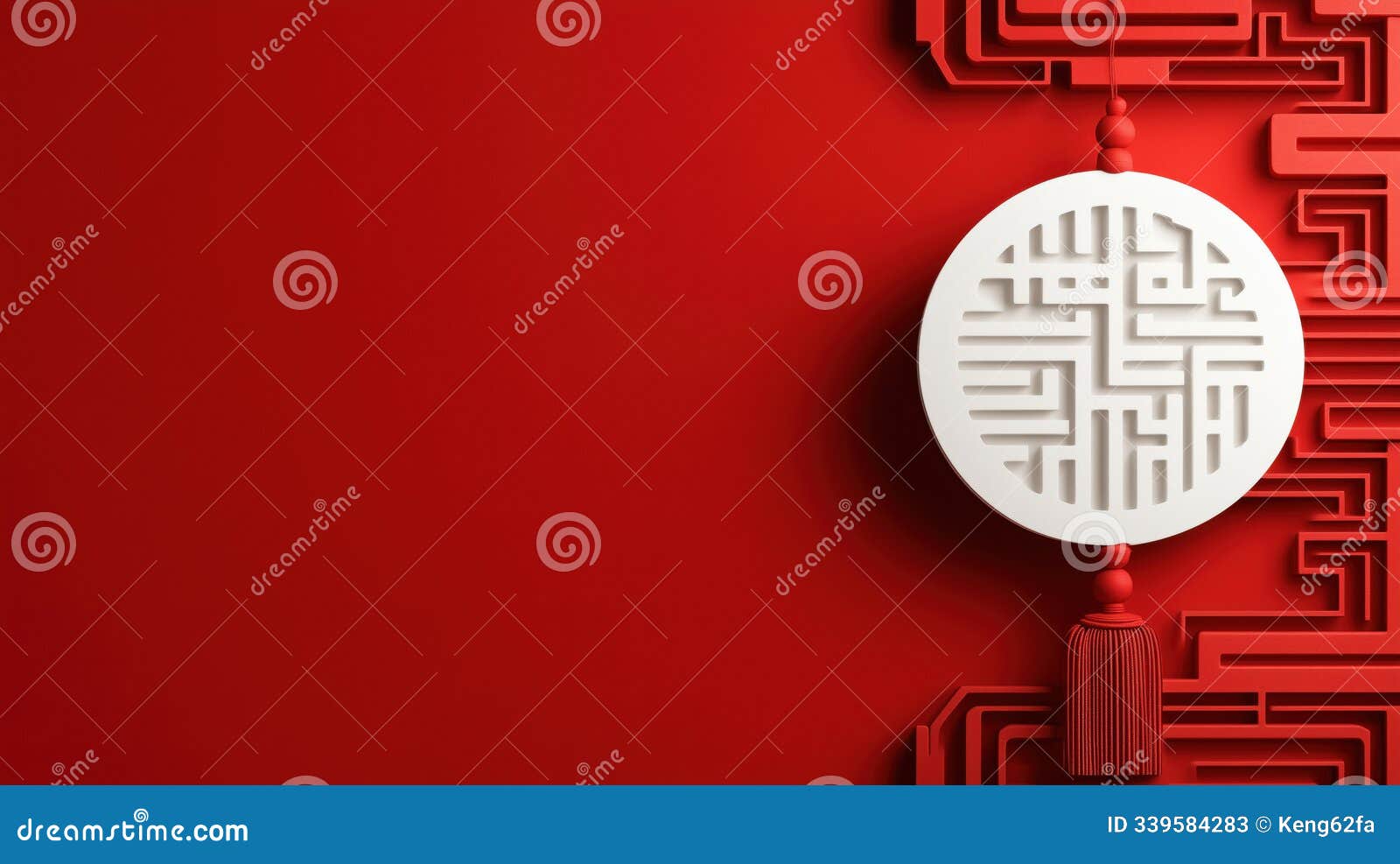 Minimalist Chinese Pattern in Red and White, Showcasing Traditional ...