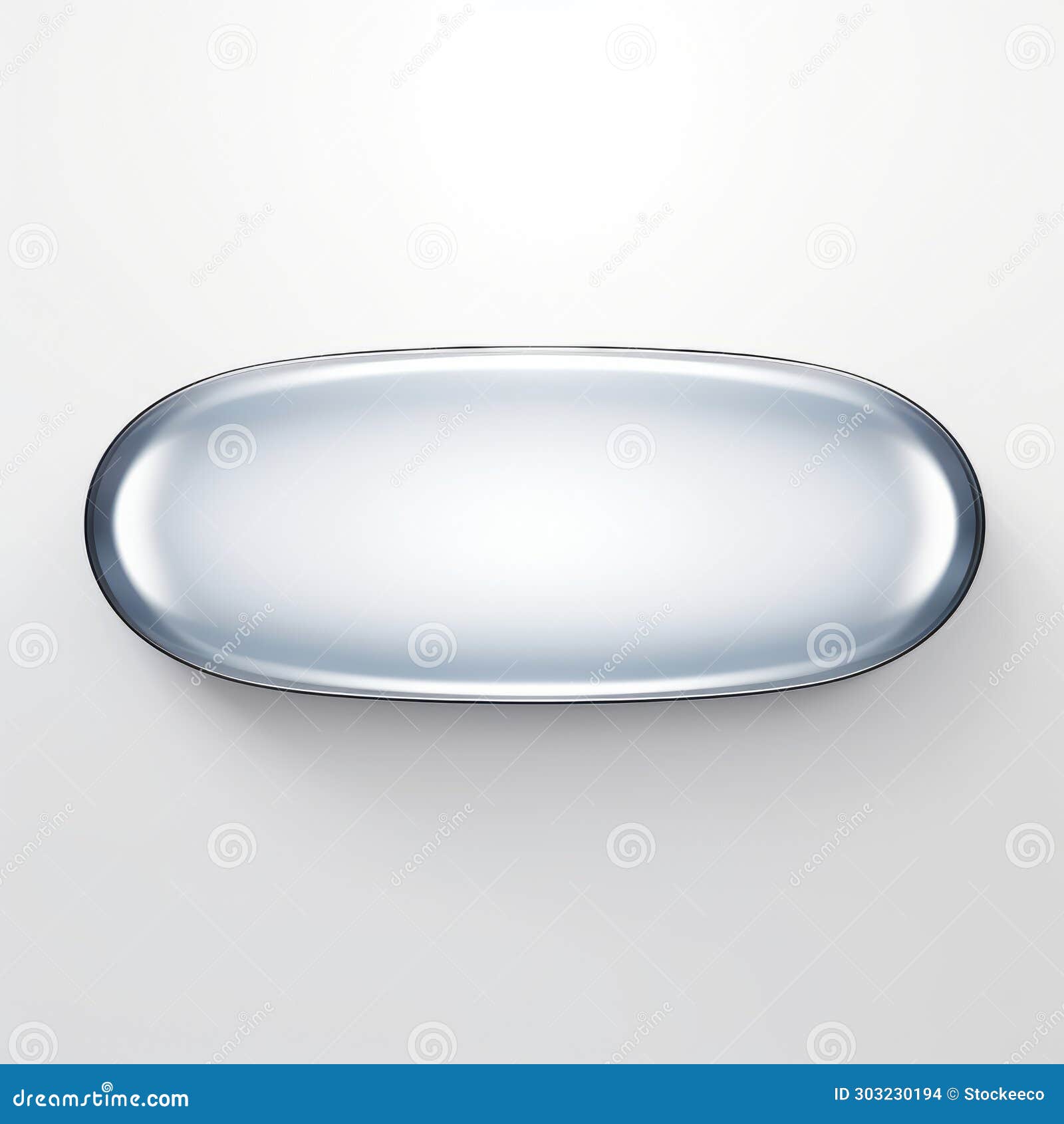 Minimalist Chrome Oval: Soft Edges, Atmospheric Effects, Reflective ...