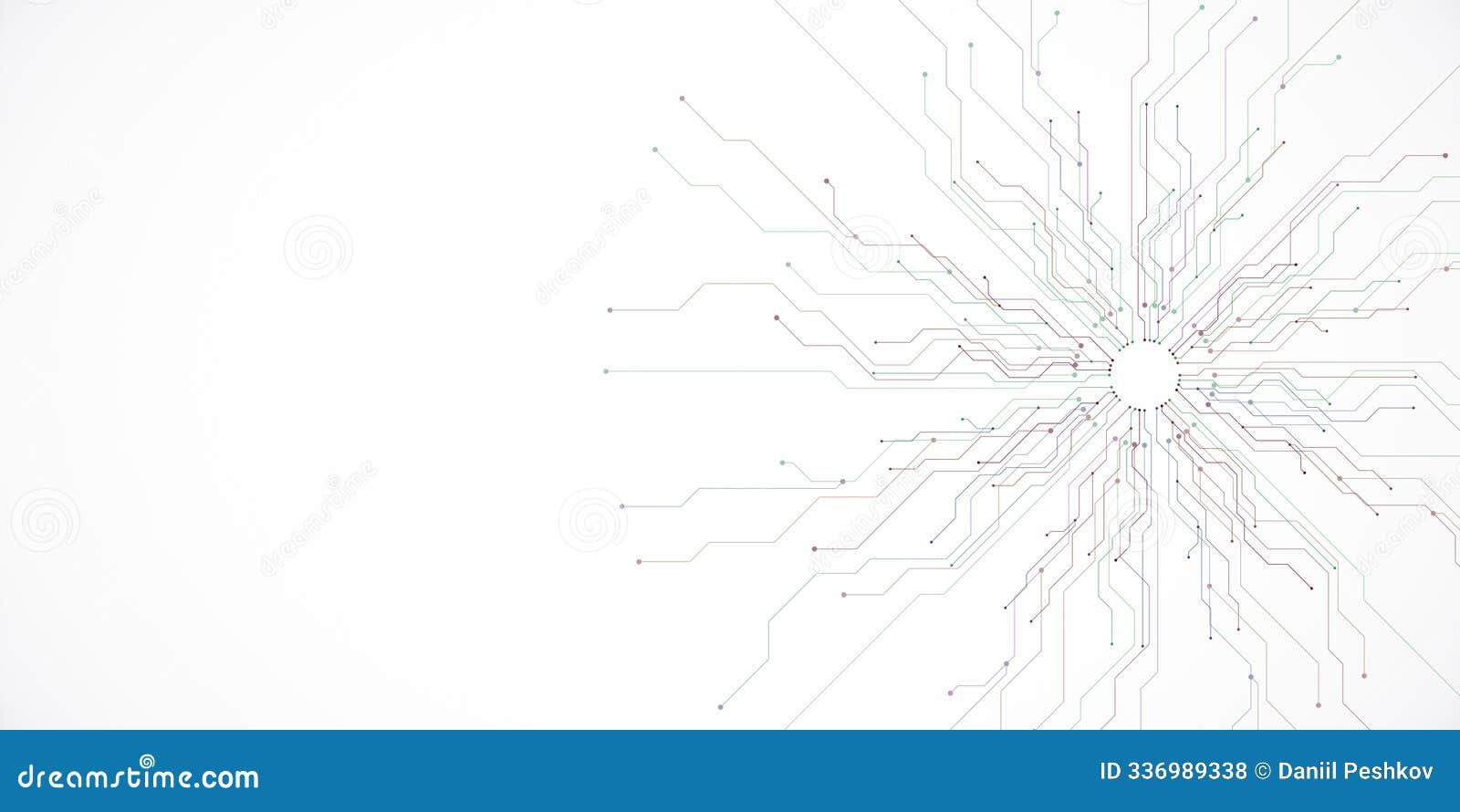 Minimalist Circuit Board Design on White Background. 3D Rendering Stock ...