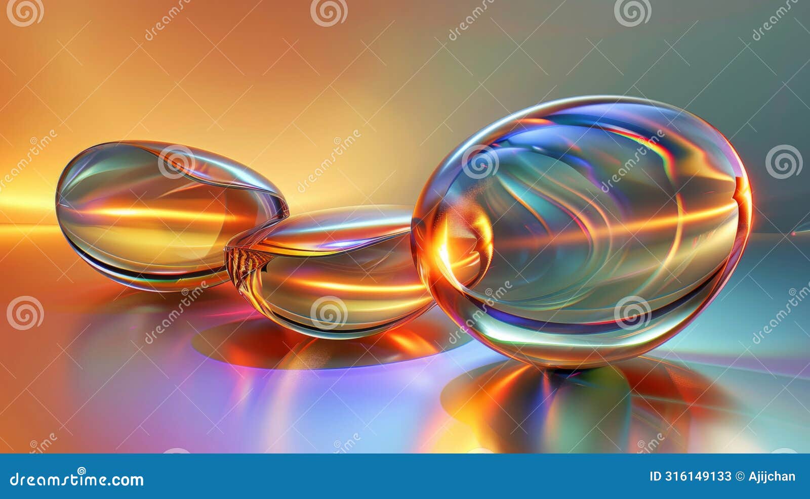 Circular Glass Forms with Holographic Effect Stock Illustration ...
