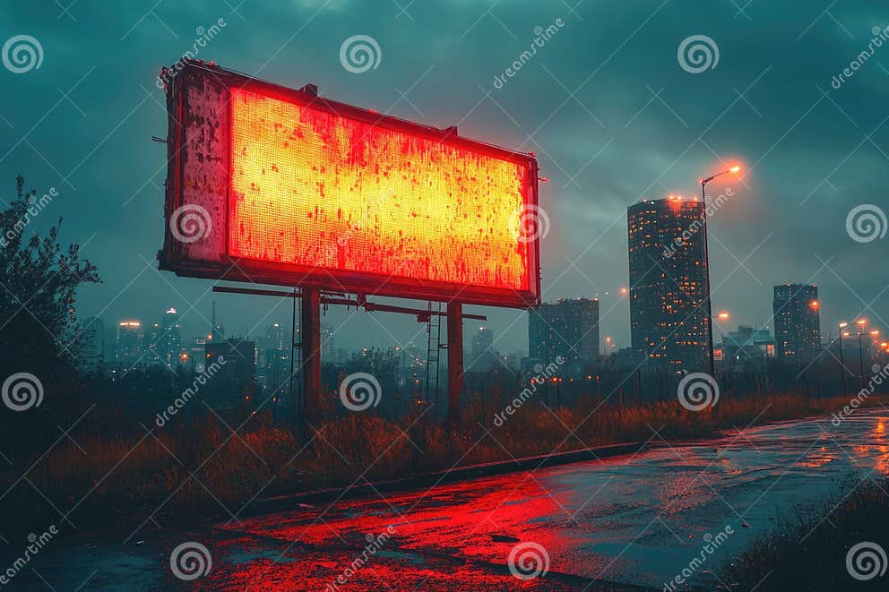 Minimalist City Billboard with Abstract Cyber Visuals and Clean Design ...