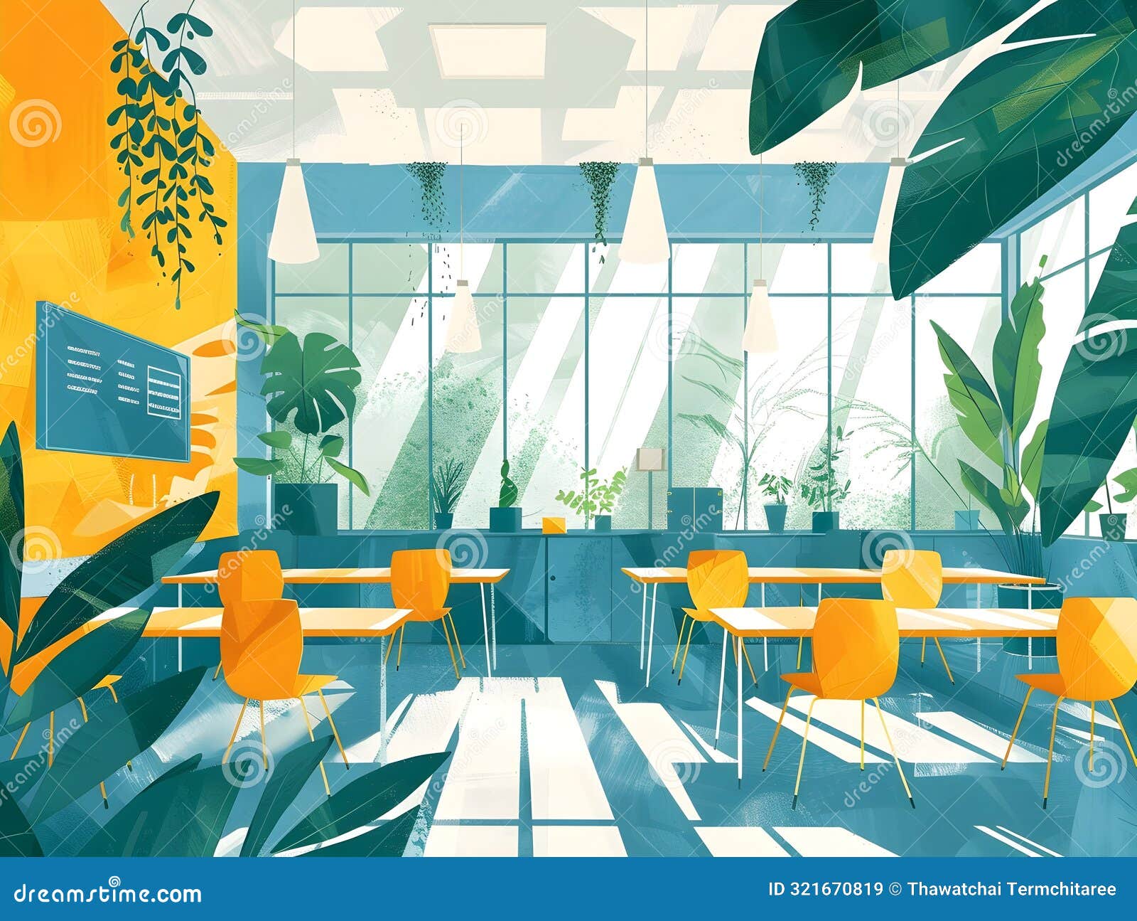 Minimalist Classroom with Integrated Natural Scenery for Technological ...