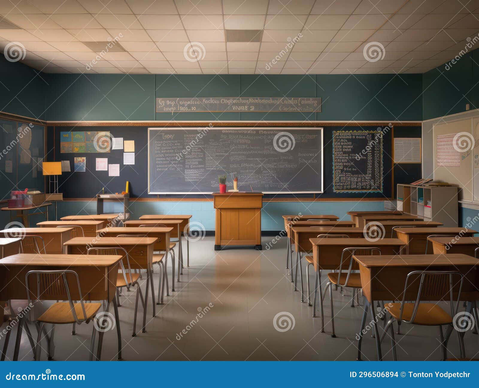 Minimalist Classroom Layout with Soft Evening Lighting, Ai Generated ...