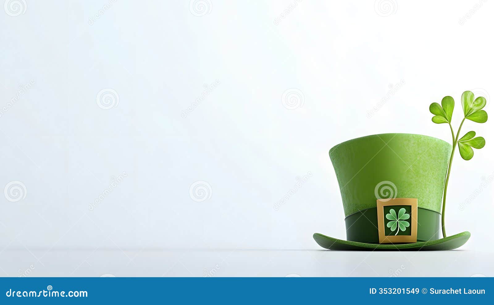 Minimalist Clipart of Green Leprechaun Hat with Shamrock Stock ...